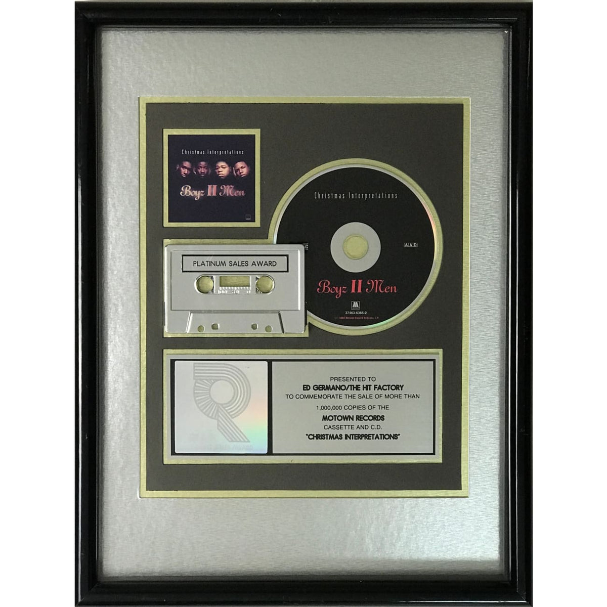 musicgoldmine.com - Boyz II Men Christmas Interpretations RIAA Platinum Album Award ...
