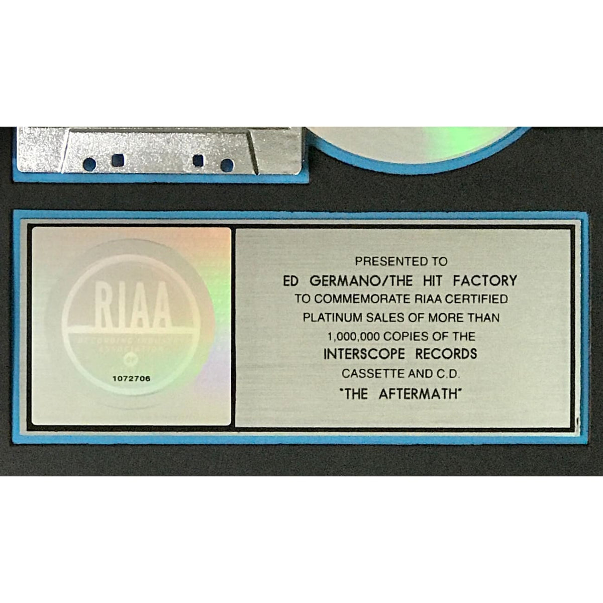 musicgoldmine.com - Dr. Dre Presents... The Aftermath RIAA Platinum Album Award – MusicGoldmine.com
