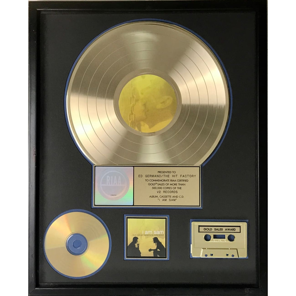 musicgoldmine.com - I Am Sam Soundtrack RIAA Gold Album Award – MusicGoldmine.com