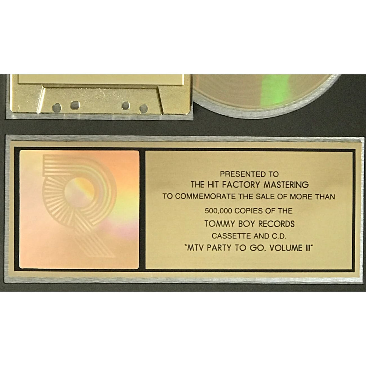 musicgoldmine.com - MTV Party To Go Vol. 3 RIAA Gold Album Award – MusicGoldmine.com