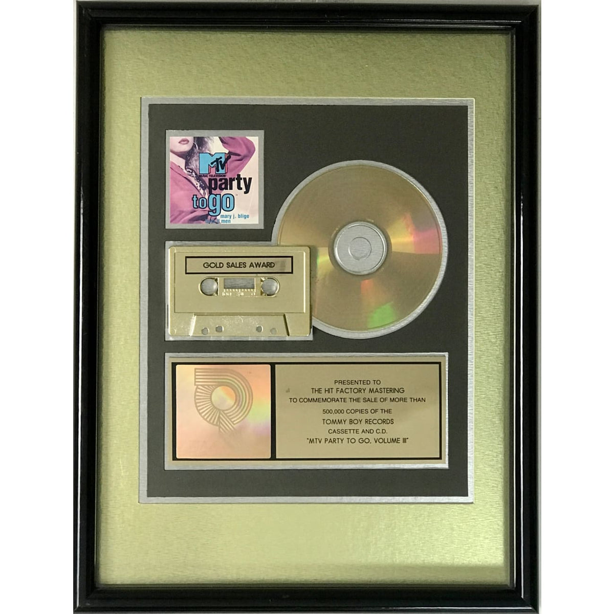 musicgoldmine.com - MTV Party To Go Vol. 3 RIAA Gold Album Award – MusicGoldmine.com