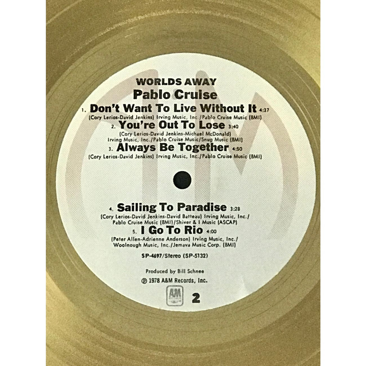 musicgoldmine.com - Pablo Cruise Worlds Away 70s A&M Records Award – MusicGoldmine.com
