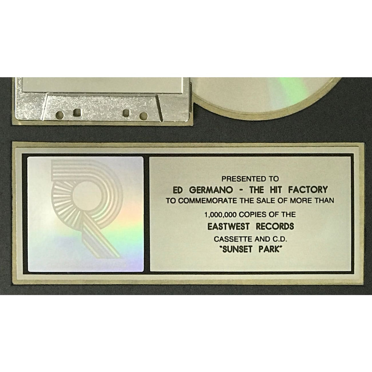 musicgoldmine.com - Sunset Park soundtrack RIAA Platinum Album Award – MusicGoldmine.com