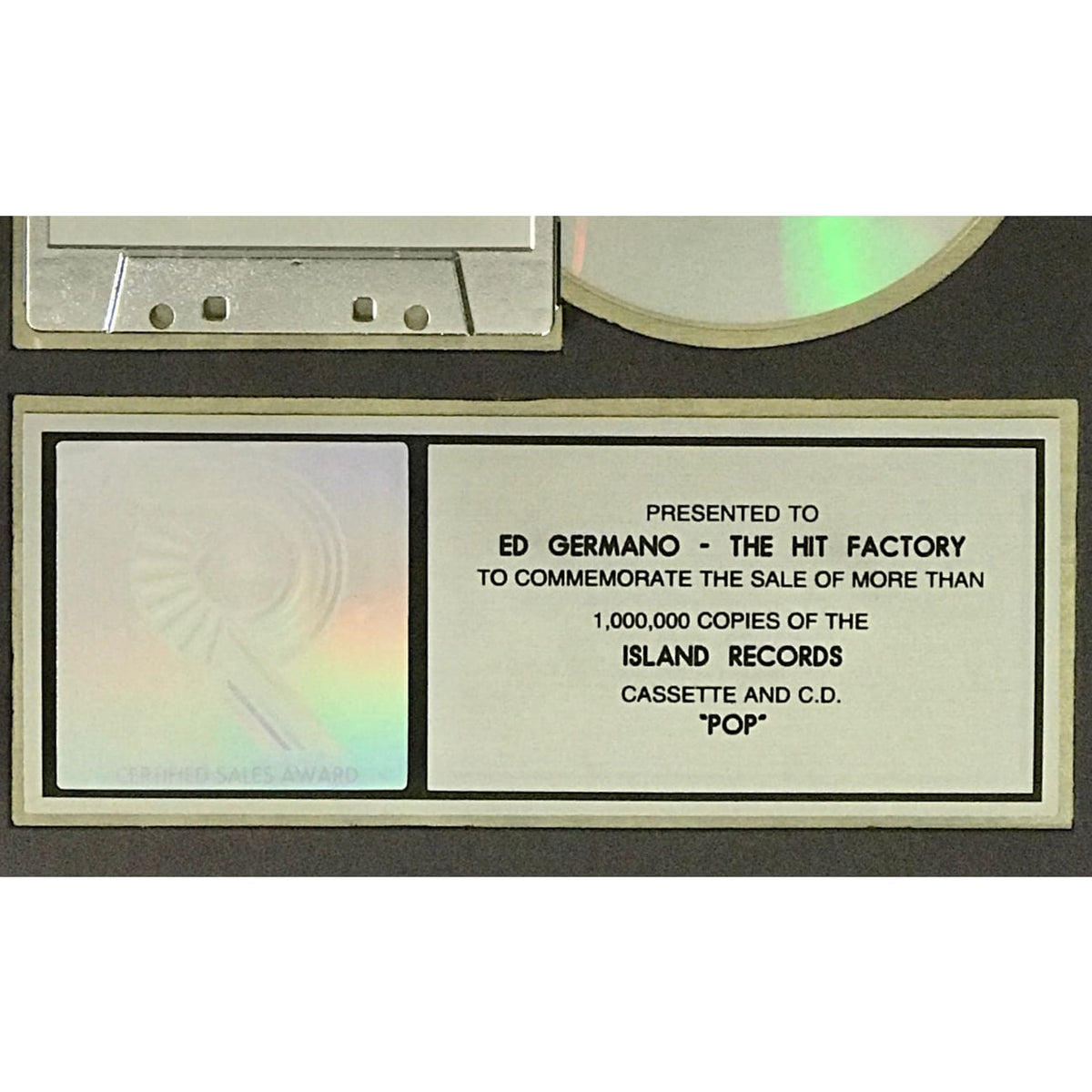 musicgoldmine.com - U2 Pop RIAA Platinum Album Award – MusicGoldmine.com