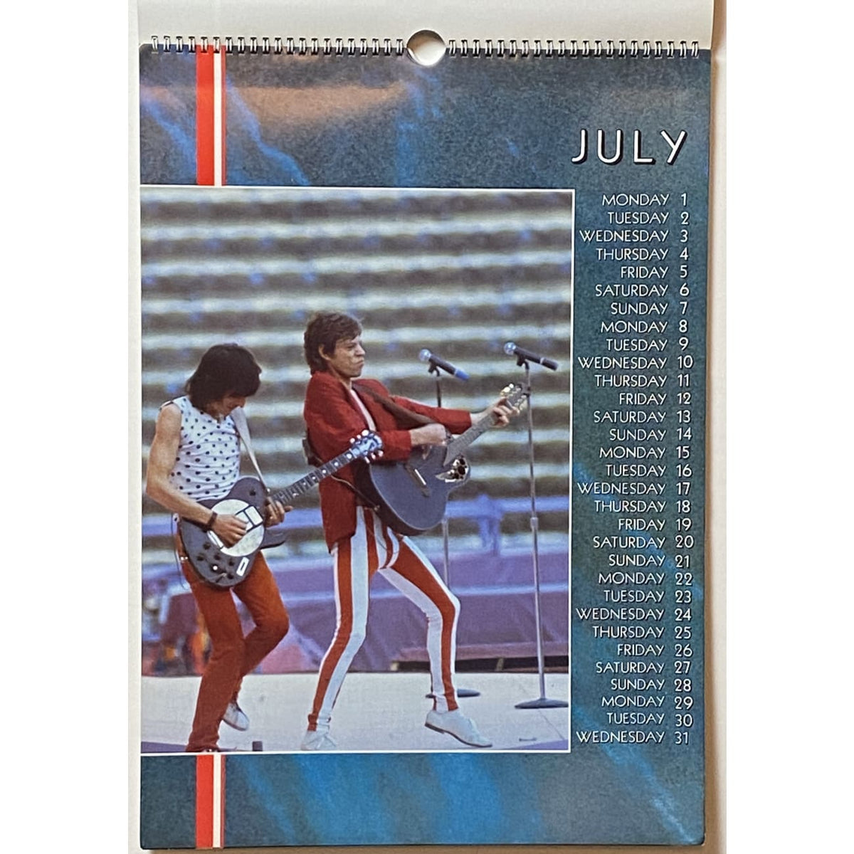 Rolling Stones 1985 Vintage Calendar – MusicGoldmine.com