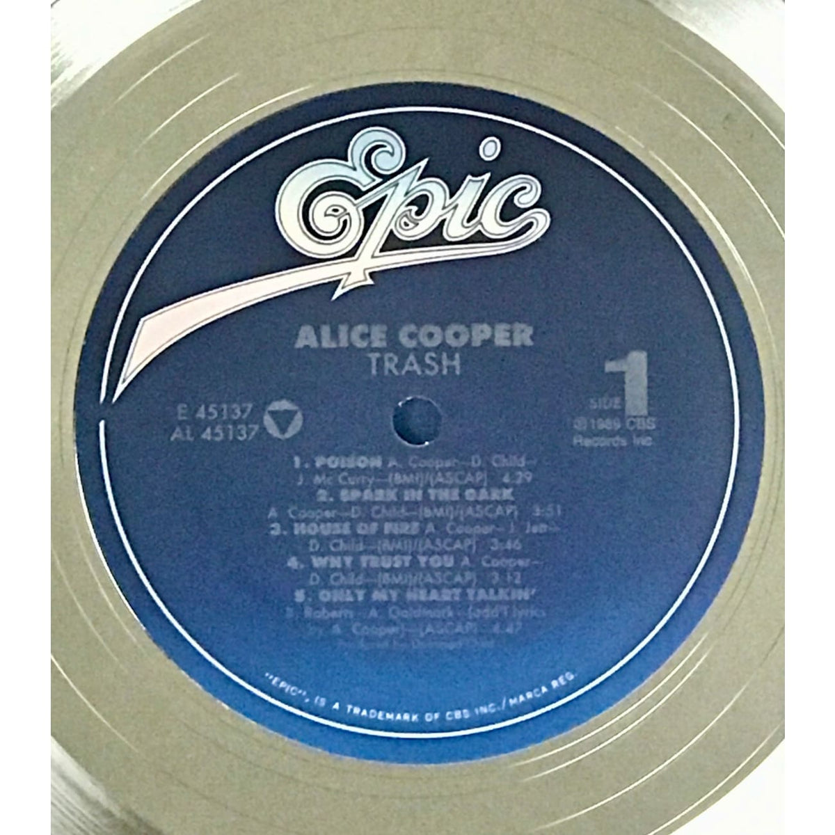 musicgoldmine.com - Alice Cooper Trash RIAA Platinum Album Award ...