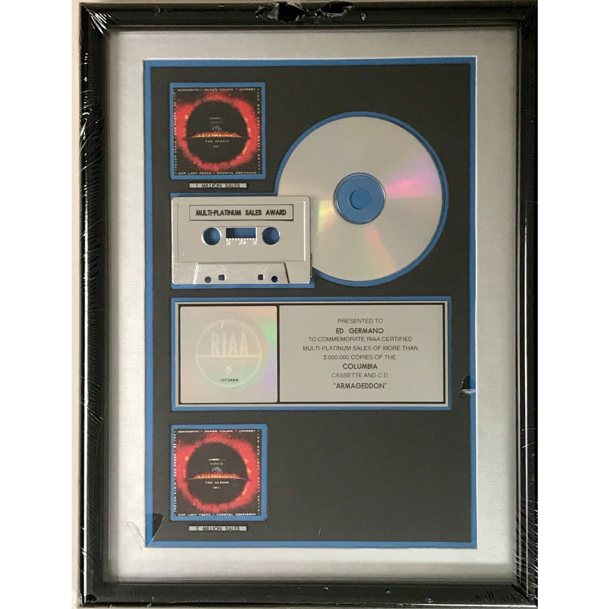 musicgoldmine.com - Armageddon soundtrack RIAA 2x Multi-Platinum Album ...