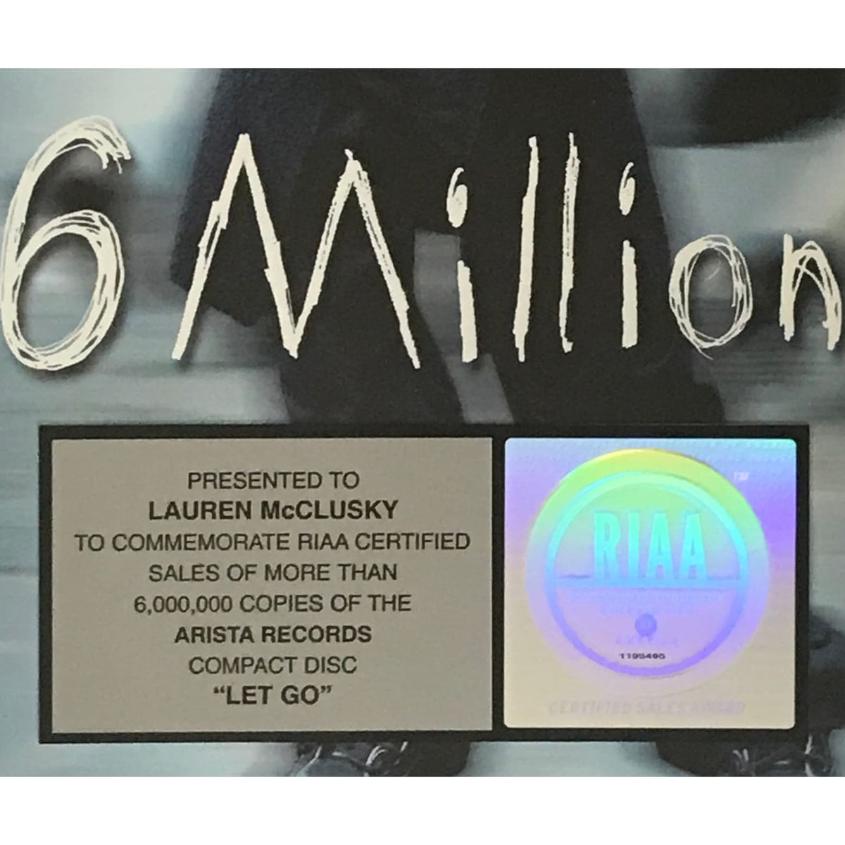 musicgoldmine.com - Avril Lavigne Let Go RIAA 6x Multi-Platinum Award ...