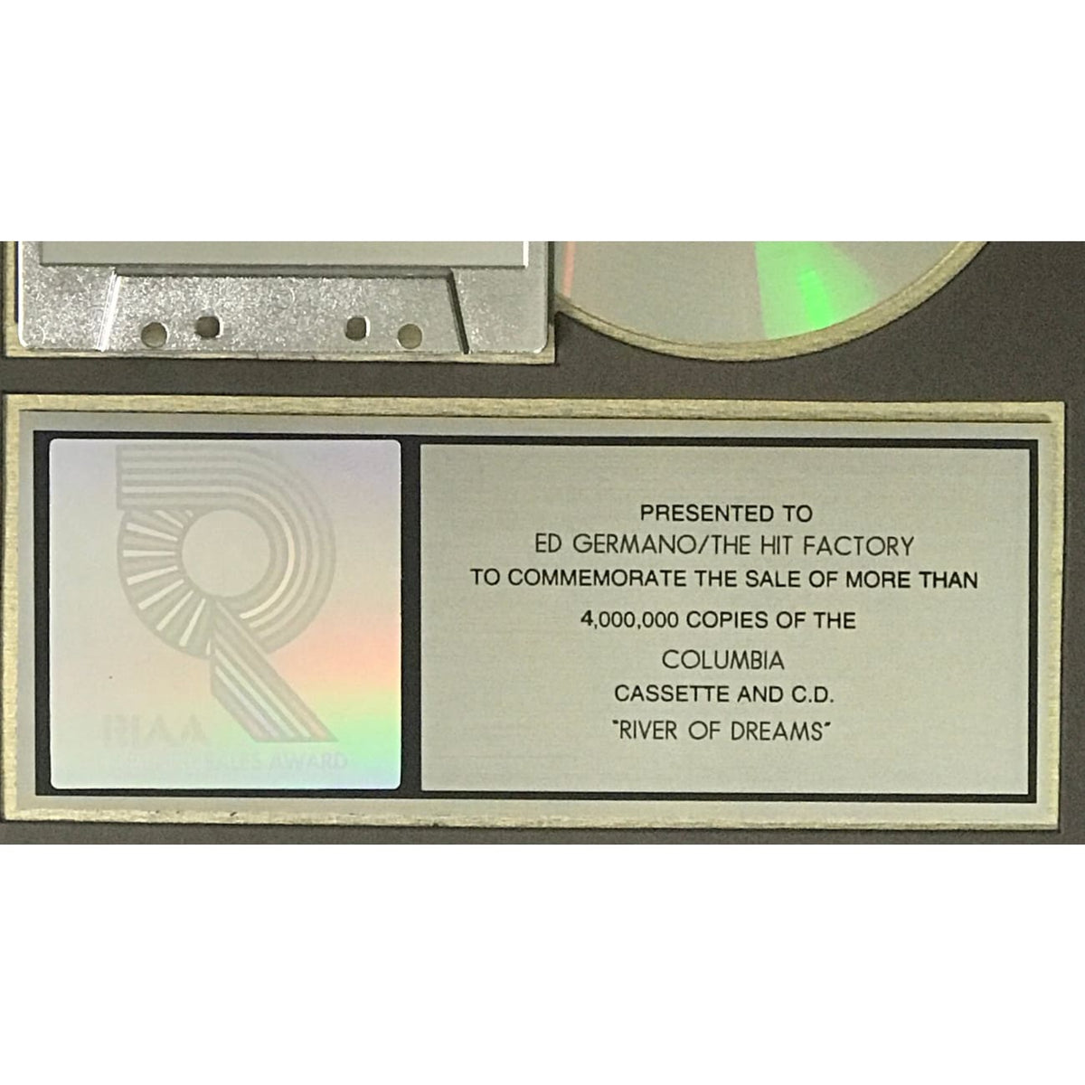 musicgoldmine.com - Billy Joel River Of Dreams RIAA 4x Multi-Platinum ...