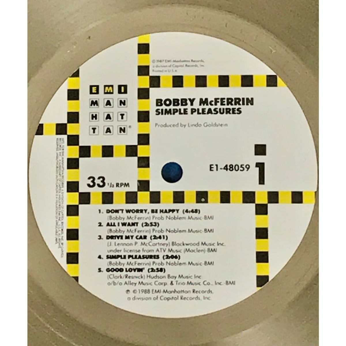 musicgoldmine.com - Bobby McFerrin Simple Pleasures RIAA Platinum Album ...