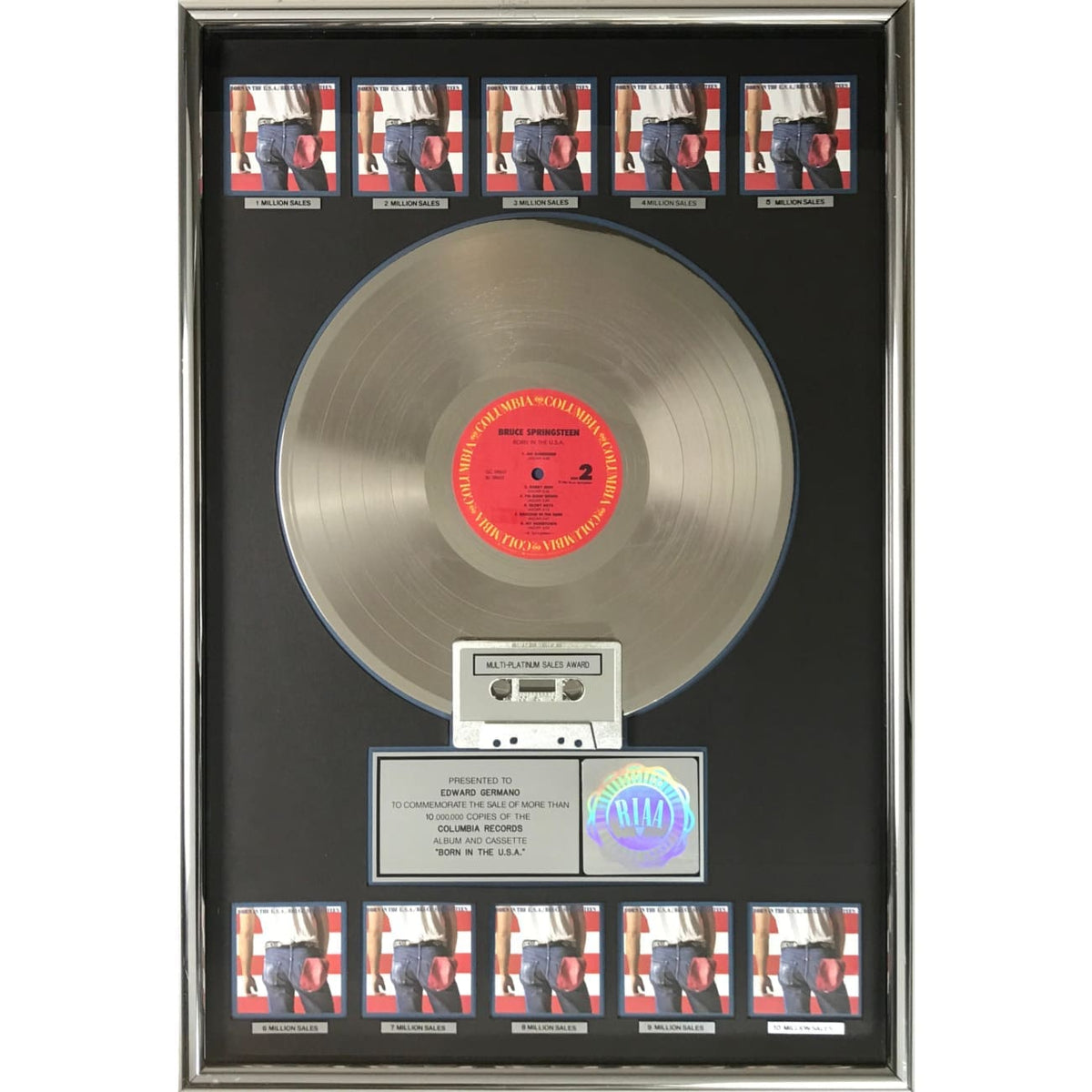 musicgoldmine.com - Bruce Springsteen Born In The USA RIAA 10x Multi ...