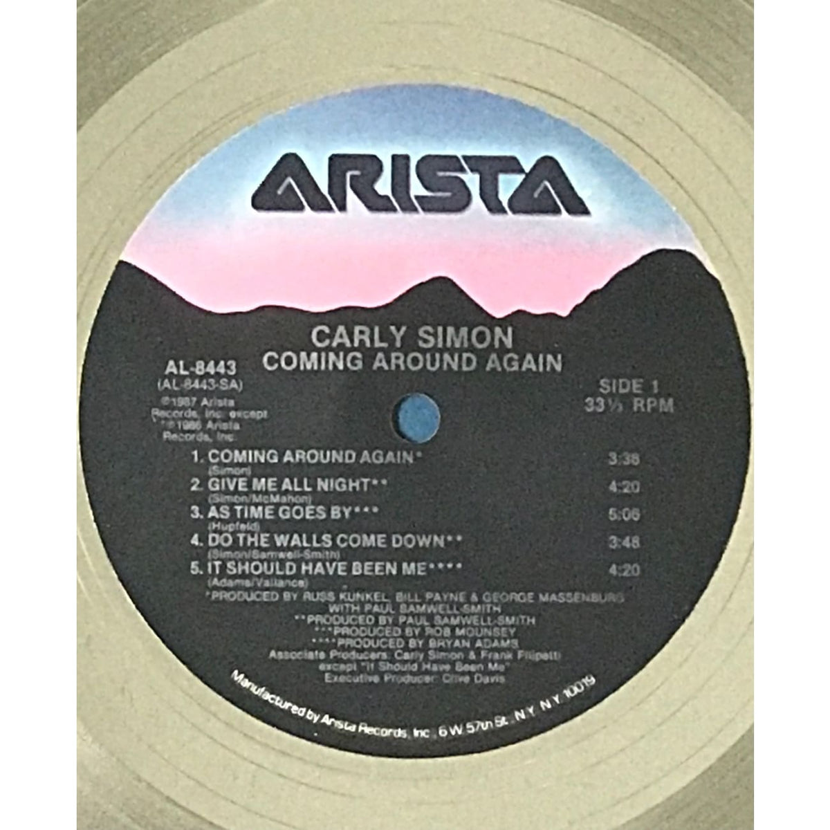 musicgoldmine.com - Carly Simon Coming Around Again RIAA Platinum Album ...