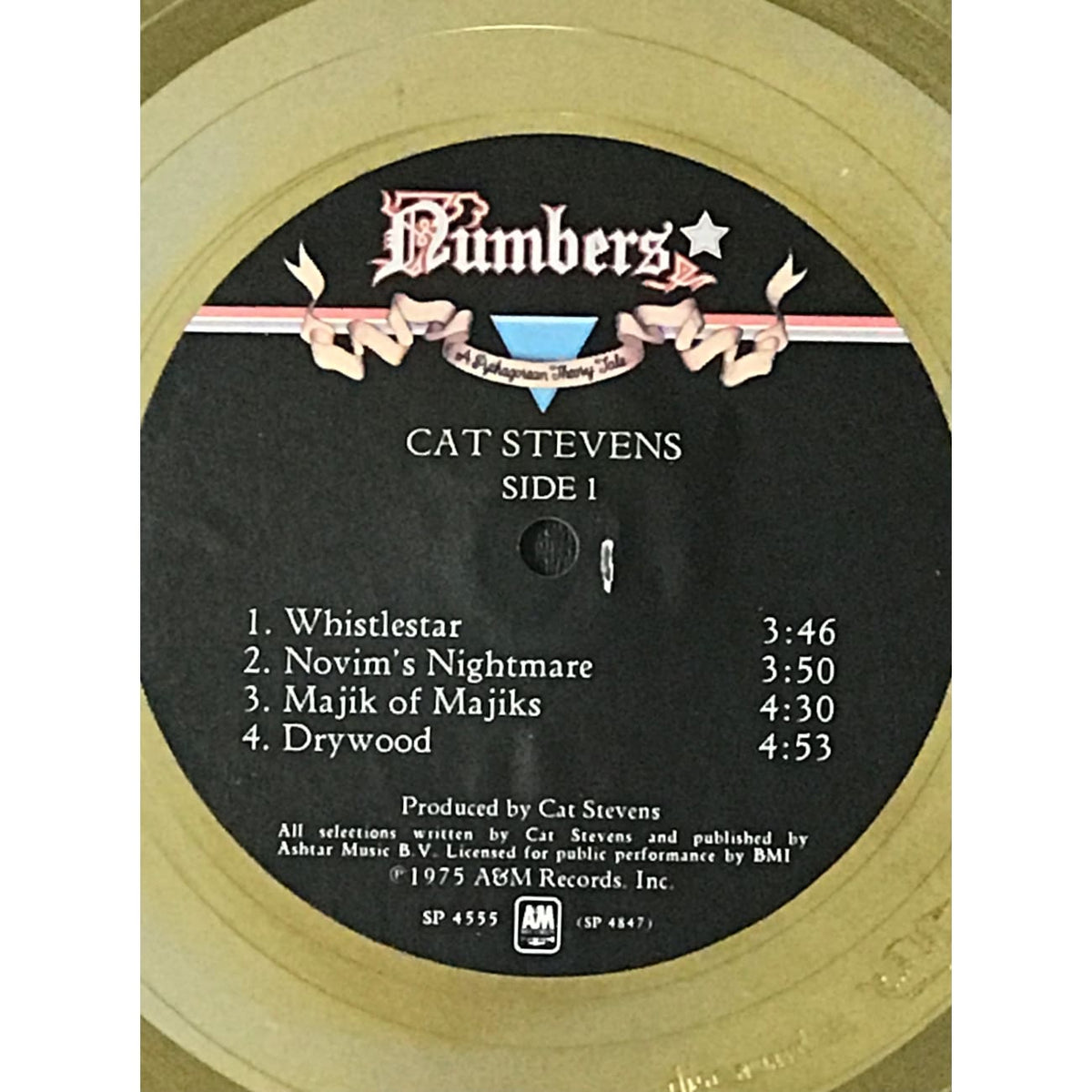 musicgoldmine.com - Cat Stevens Numbers RIAA Gold LP Award ...