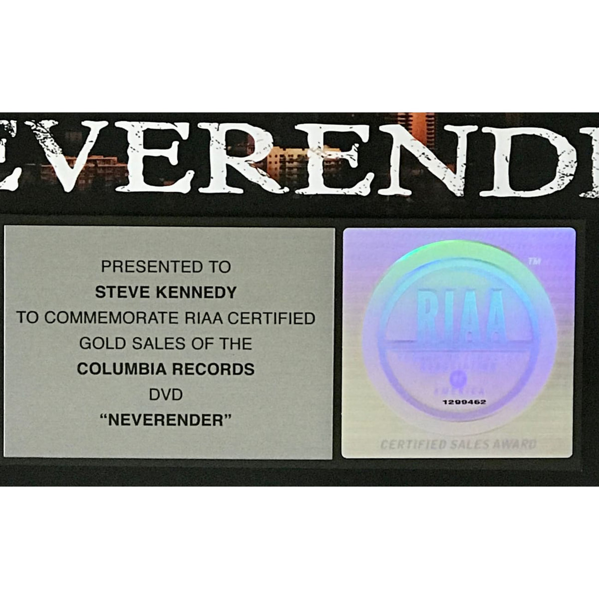 musicgoldmine.com - Coheed and Cambria Neverender RIAA Gold Video Award ...