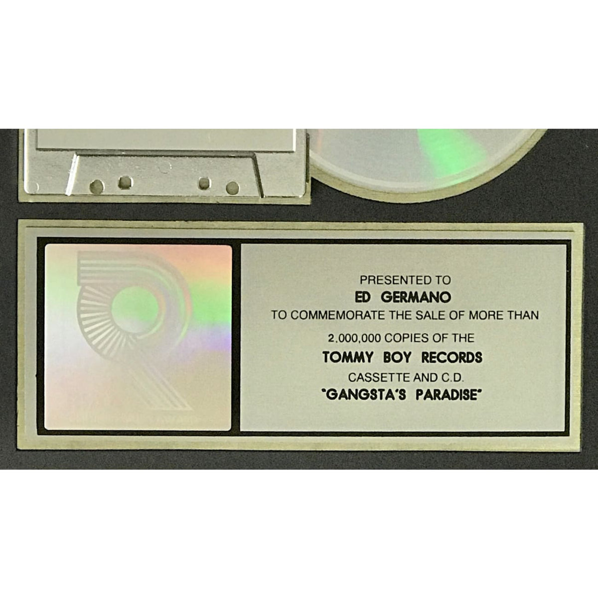 musicgoldmine.com - Coolio Gangsta's Paradise RIAA 2x Multi-Platinum ...