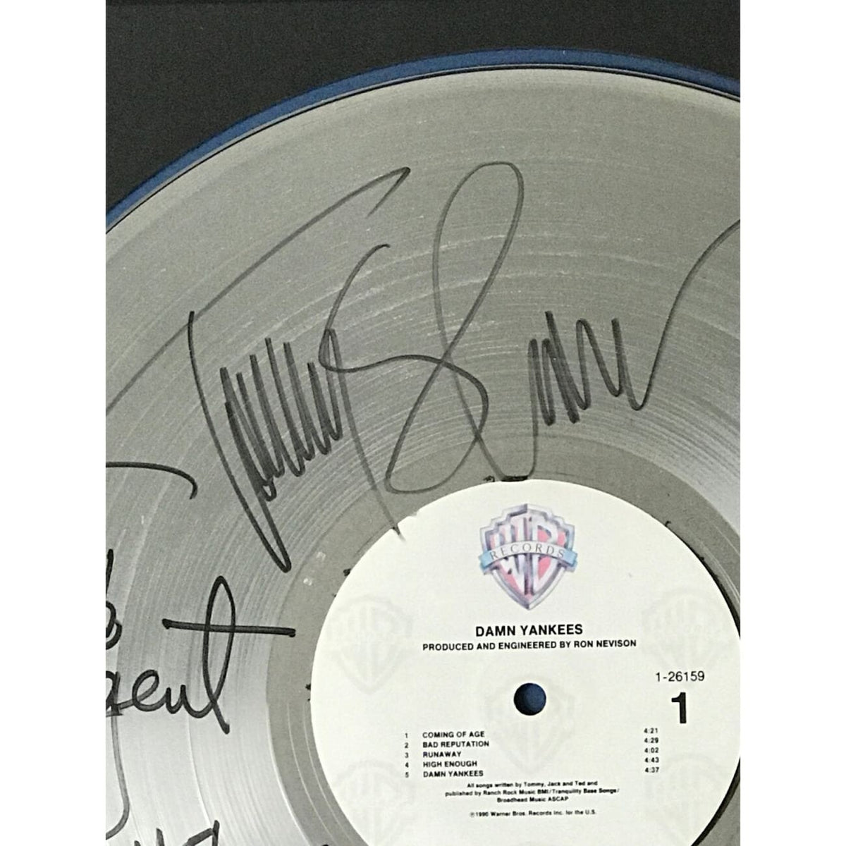musicgoldmine.com - Damn Yankees debut RIAA Platinum Award signed by ...