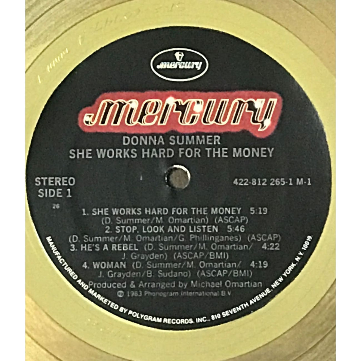 musicgoldmine.com - Donna Summer She Works Hard For The Money RIAA Gold ...