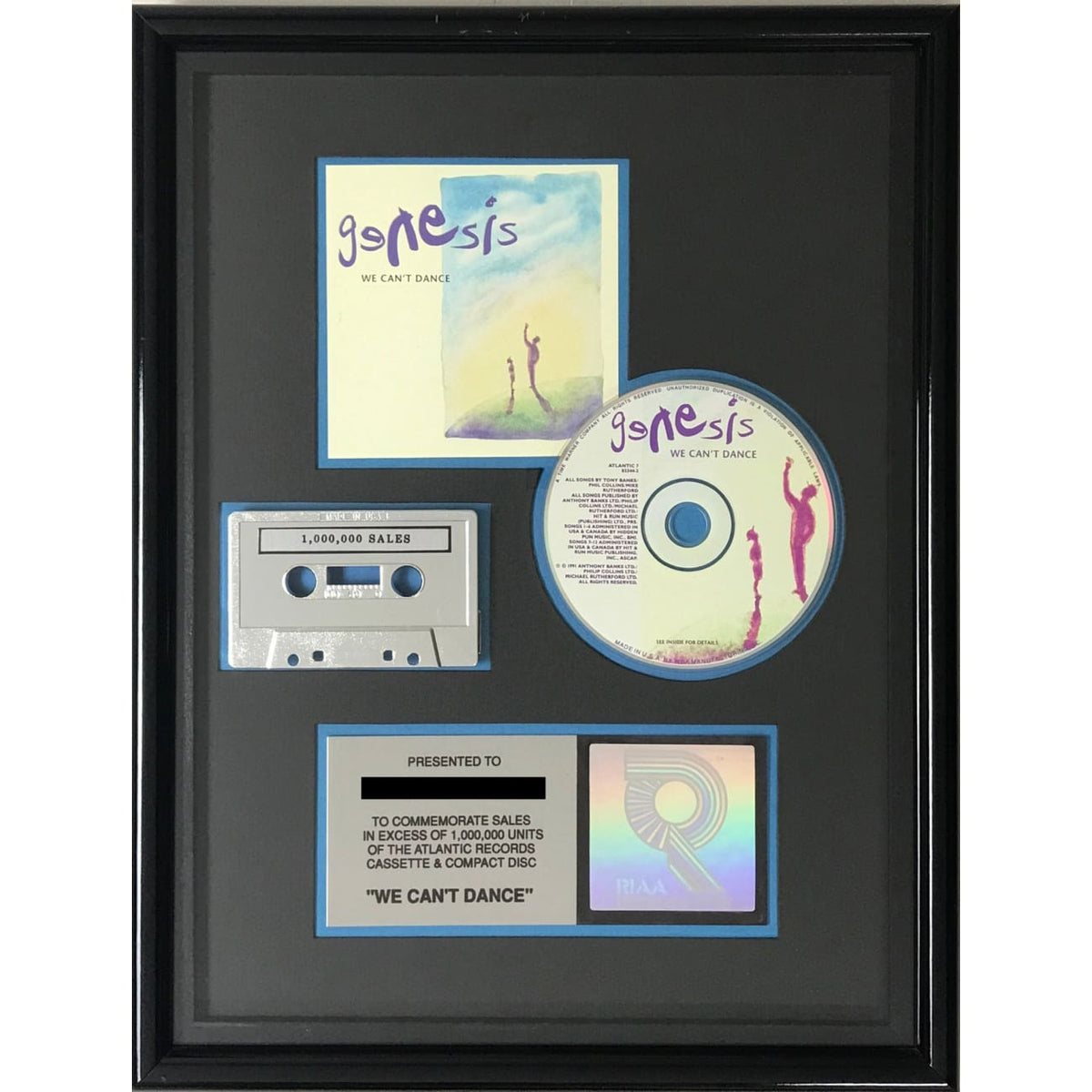 musicgoldmine.com - Genesis We Can't Dance RIAA Platinum Album Award ...