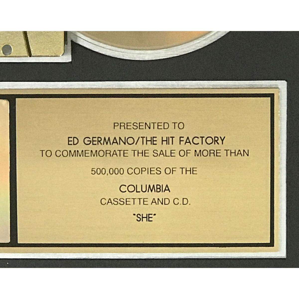 musicgoldmine.com - Harry Connick Jr. She RIAA Gold Album Award ...