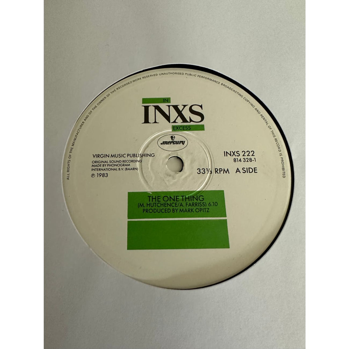 musicgoldmine.com - INXS (In Excess) "The One Thing" 1983 12" Vinyl (No ...