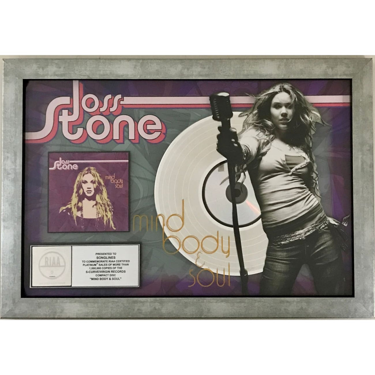 musicgoldmine.com - Joss Stone Mind Body & Soul RIAA Platinum Album ...