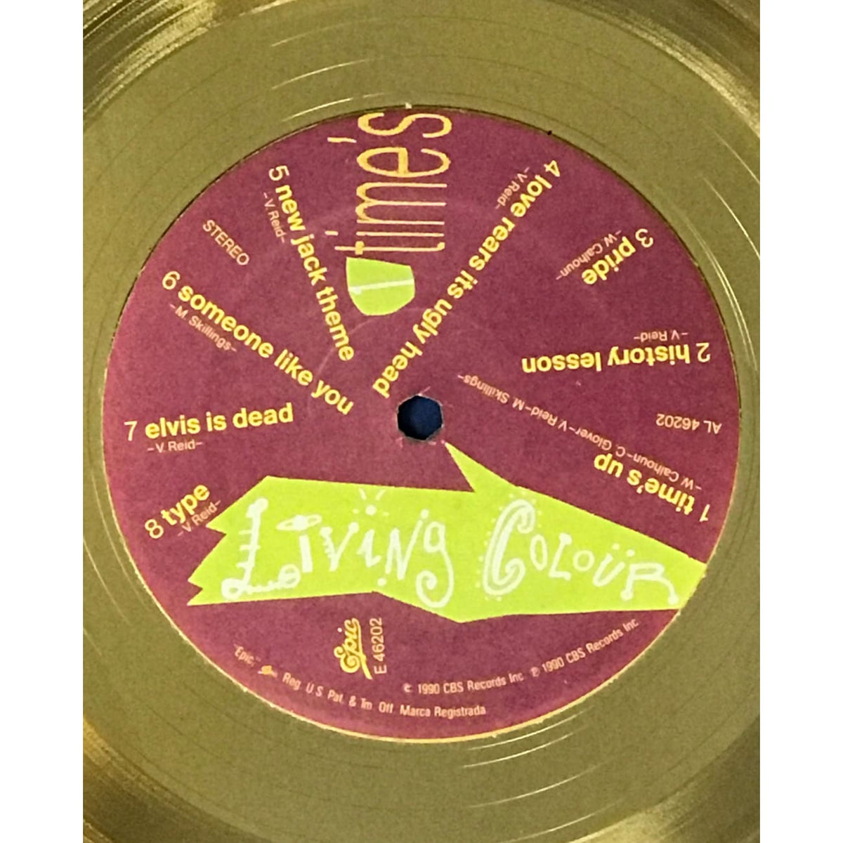 musicgoldmine.com - Living Colour Time’s Up RIAA Gold LP Award ...