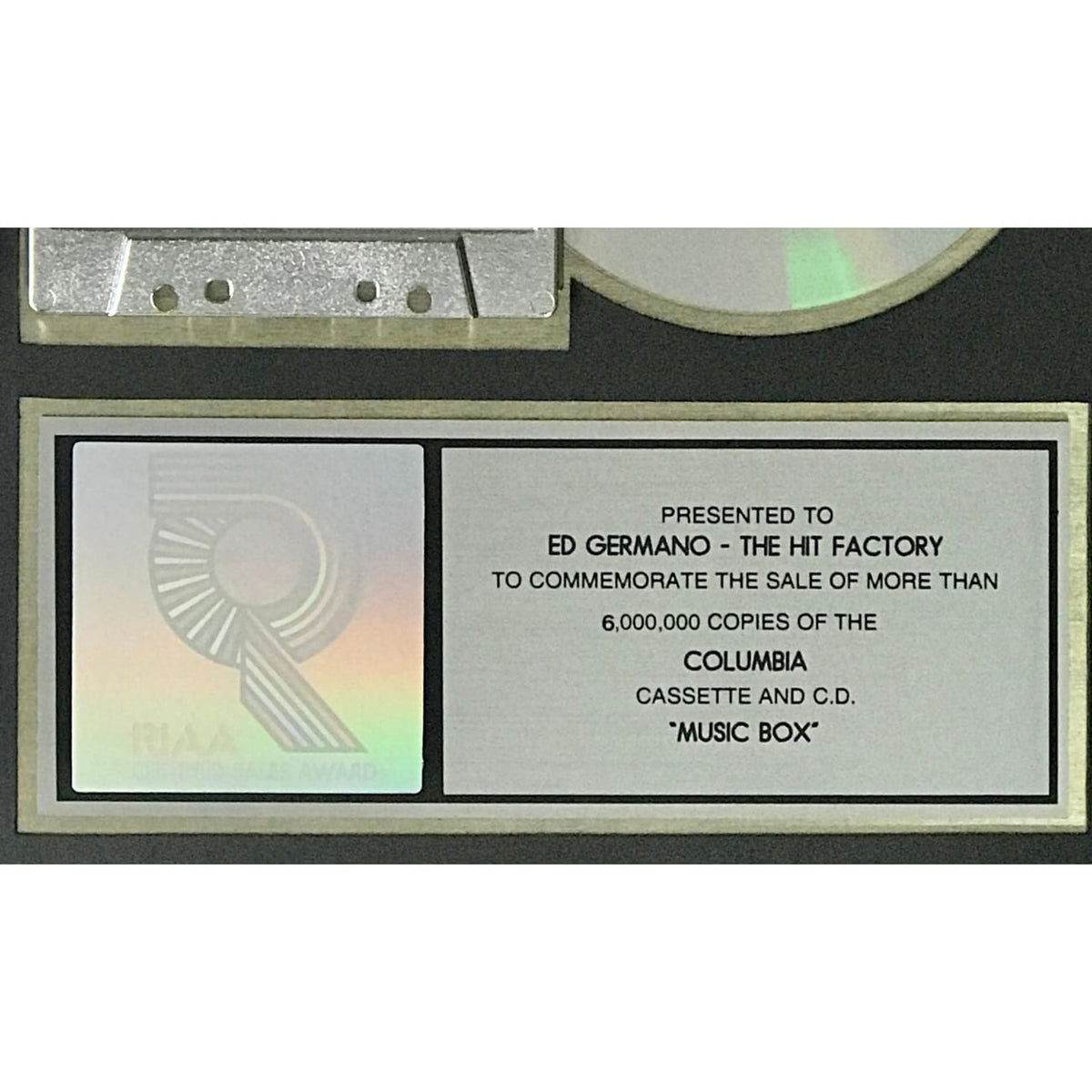 musicgoldmine.com - Mariah Carey Music Box RIAA 6x Multi-Platinum Album ...