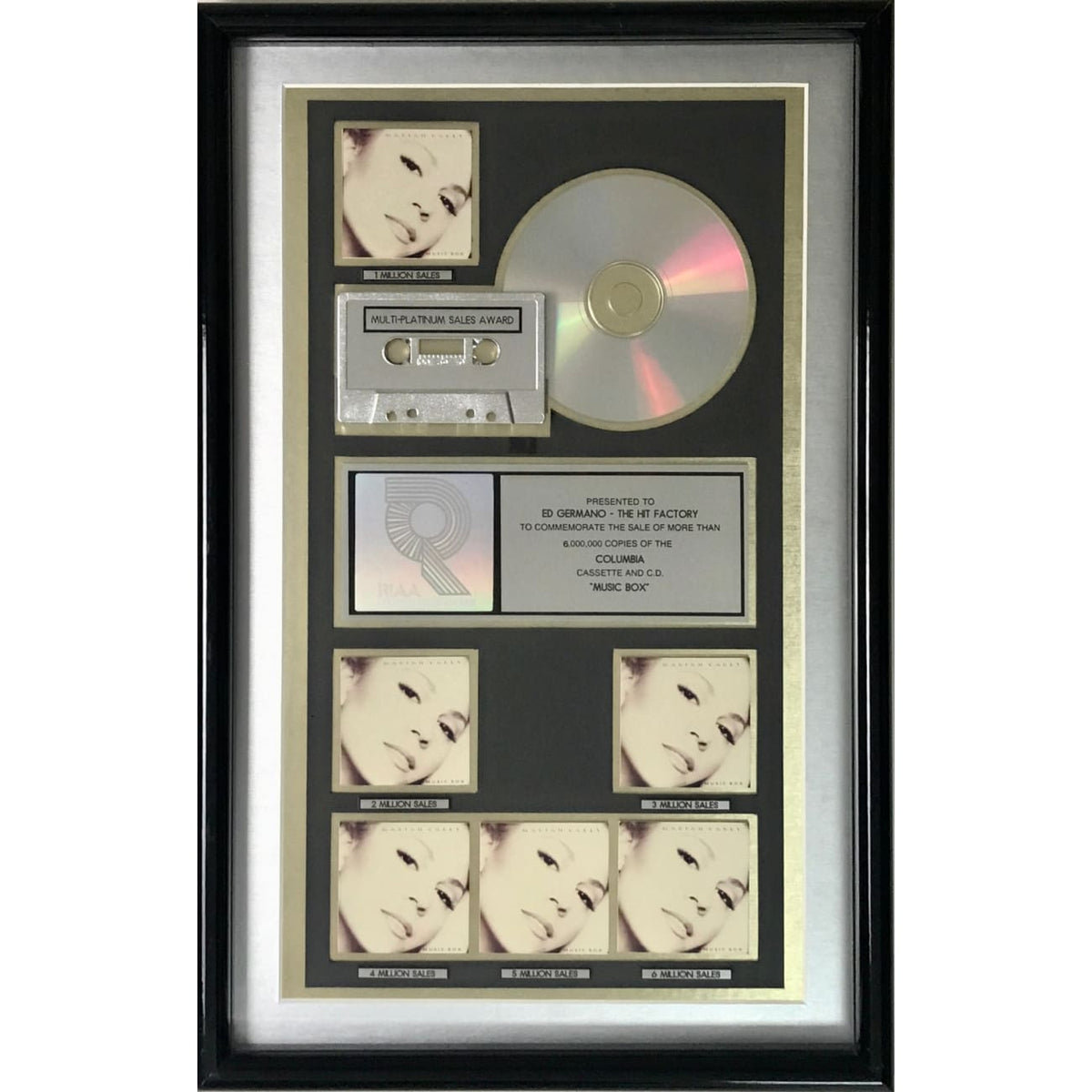 musicgoldmine.com - Mariah Carey Music Box RIAA 6x Multi-Platinum Album ...