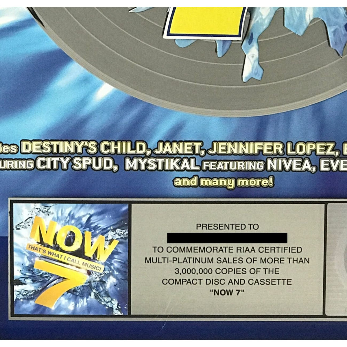 musicgoldmine.com - NOW 7 Multi-Artist RIAA 3x Multi-Platinum Award ...