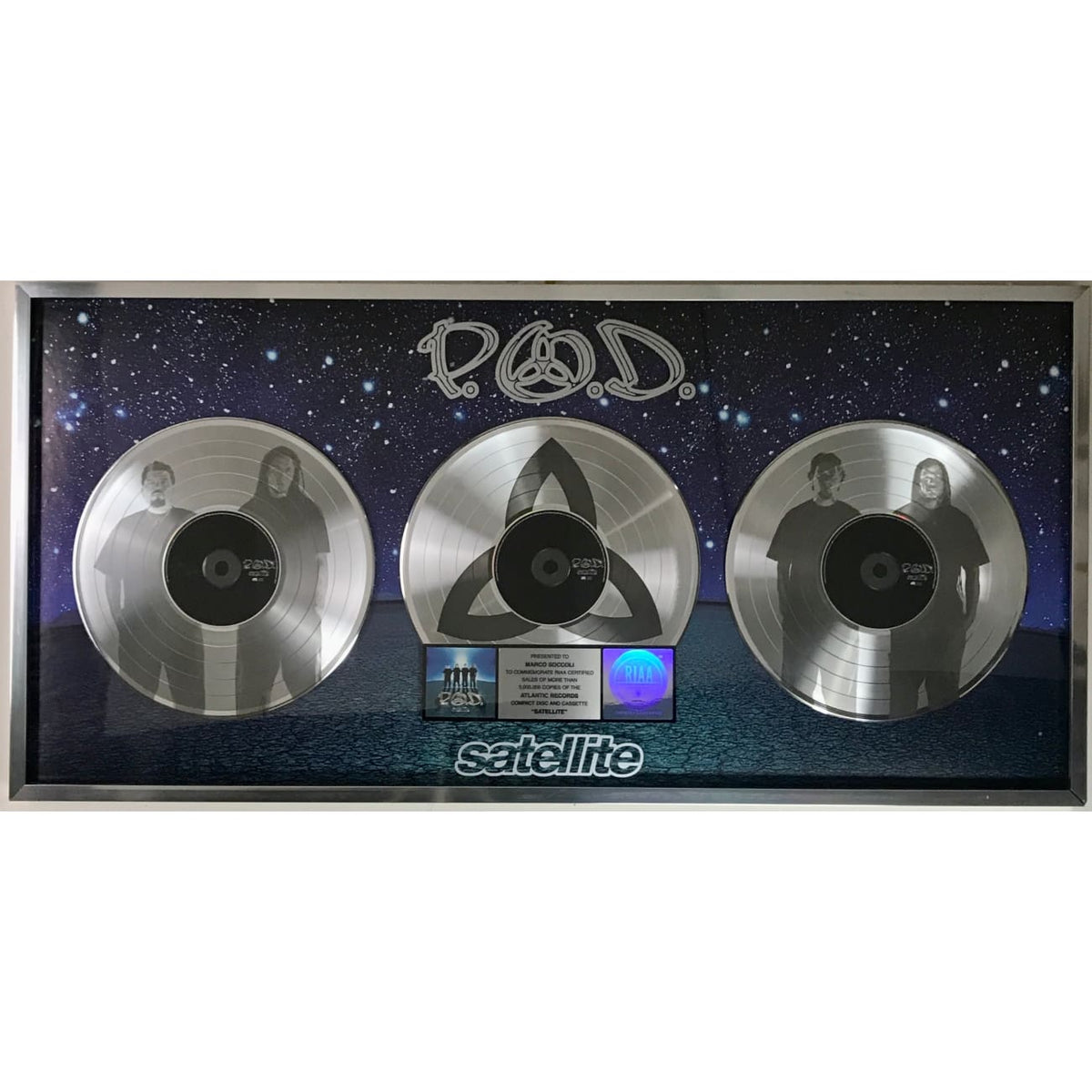 musicgoldmine.com - P.O.D. Satellite RIAA 3x Multi-Platinum Album Award ...