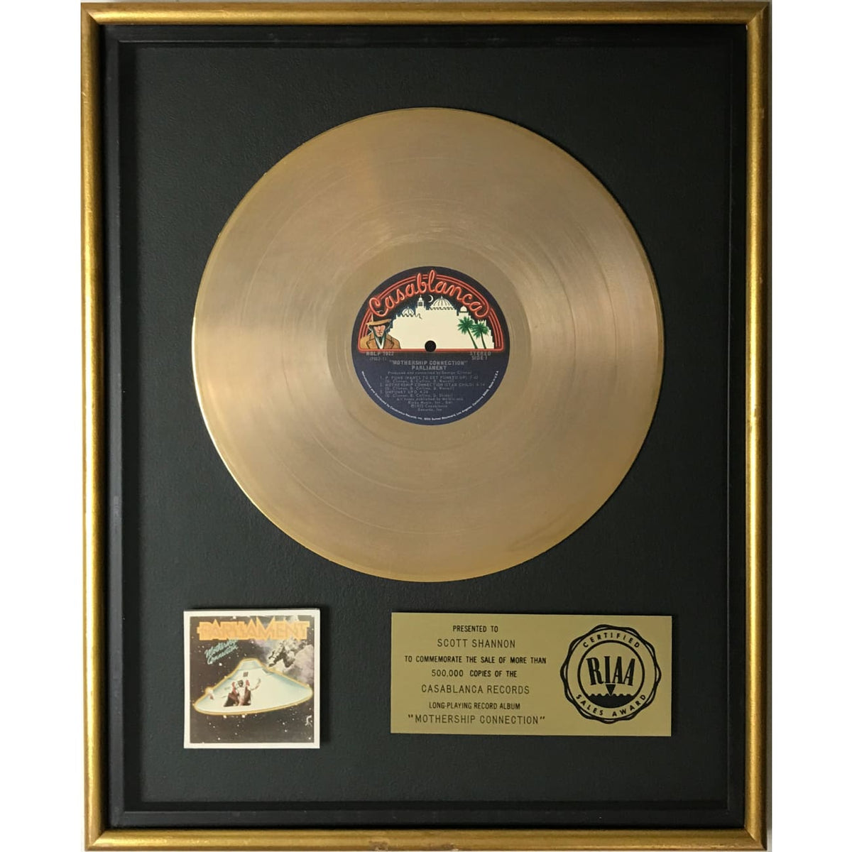 musicgoldmine.com - Parliament Mothership Connection RIAA Gold Album ...