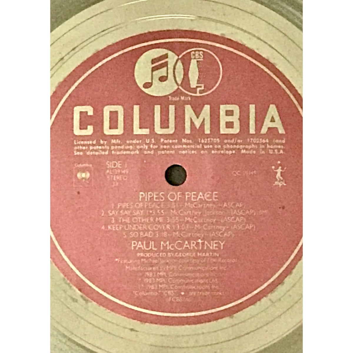 musicgoldmine.com - Paul McCartney Pipes Of Peace RIAA Platinum Album ...
