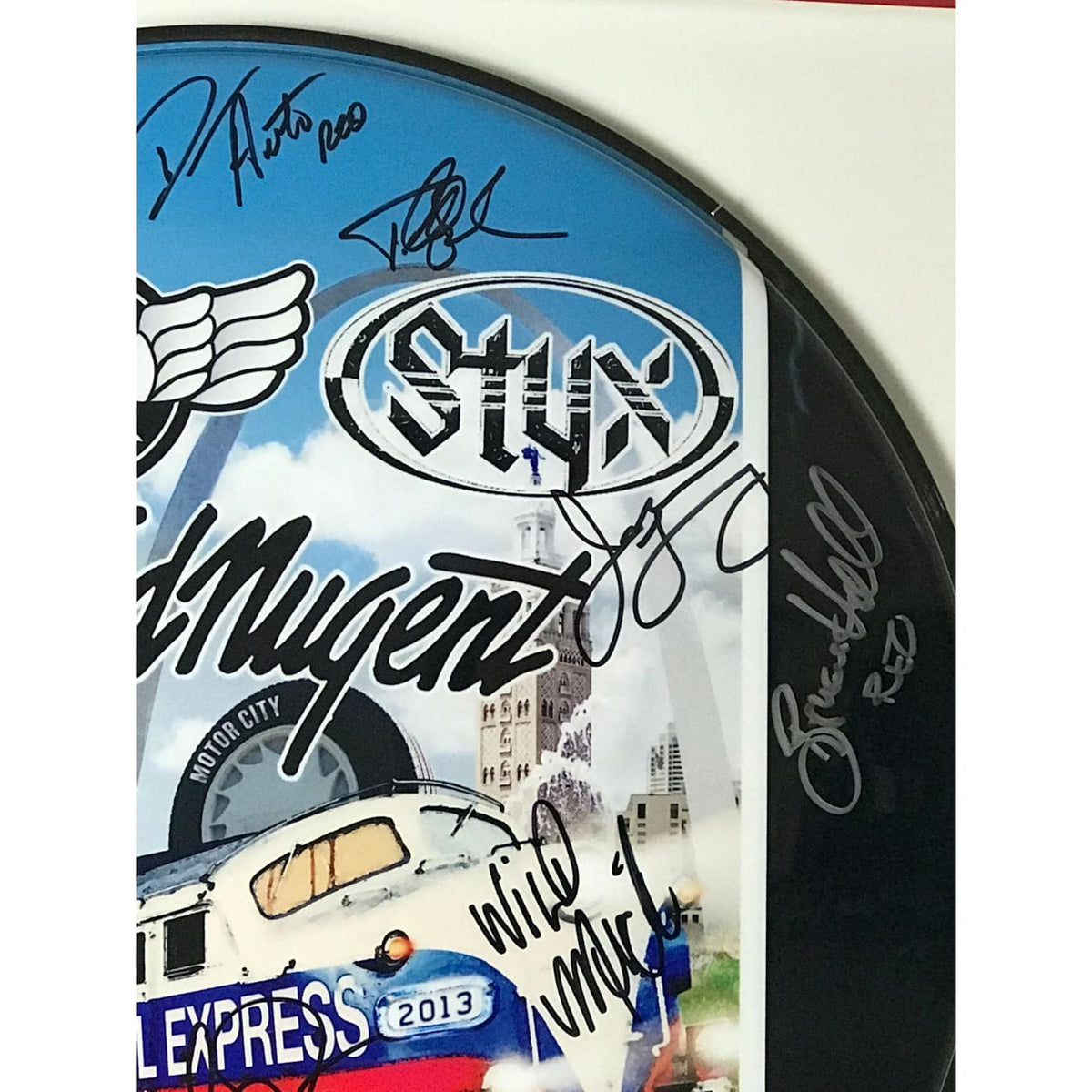 musicgoldmine.com - R.E.O. Speedwagon Styx Ted Nugent Signed Drumhead w ...