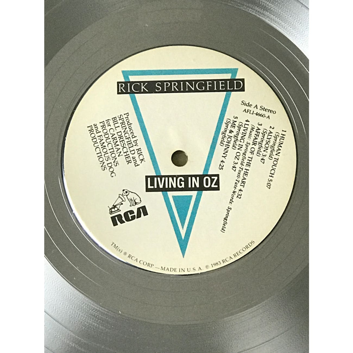 musicgoldmine.com - Rick Springfield Living In Oz Gold & Platinum Label ...