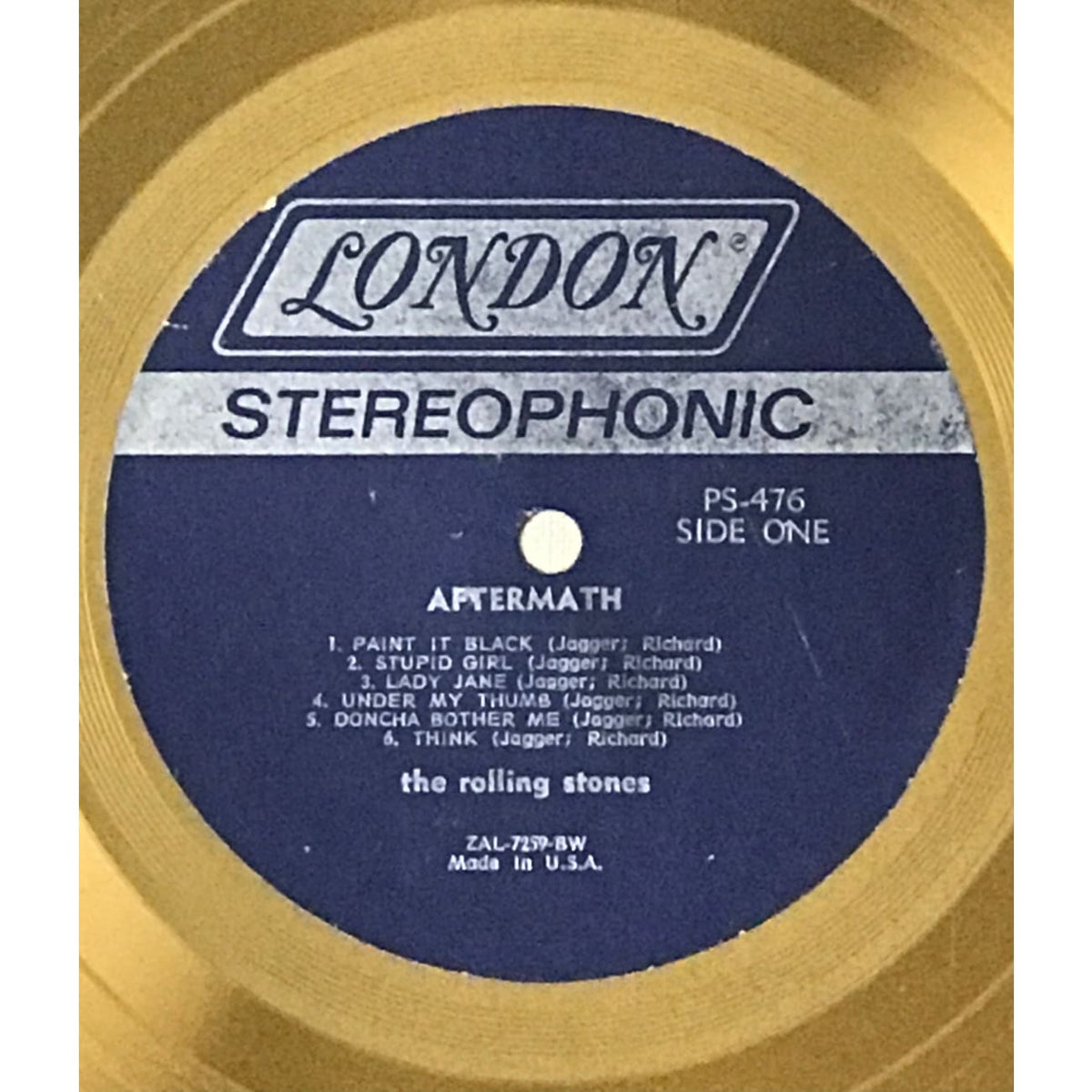 musicgoldmine.com - Rolling Stones Aftermath White Matte RIAA Gold ...