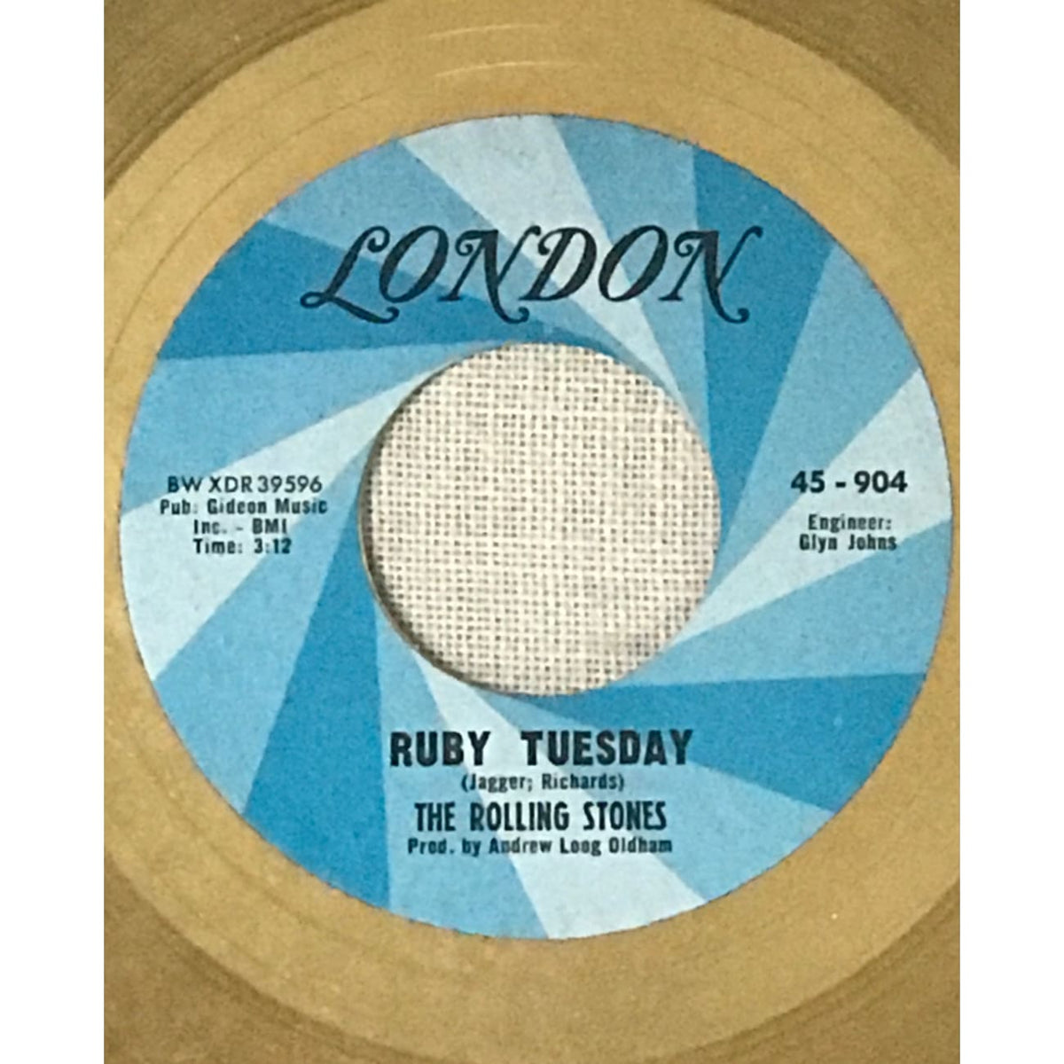 musicgoldmine.com - Rolling Stones "Ruby Tuesday" White Matte RIAA Gold ...