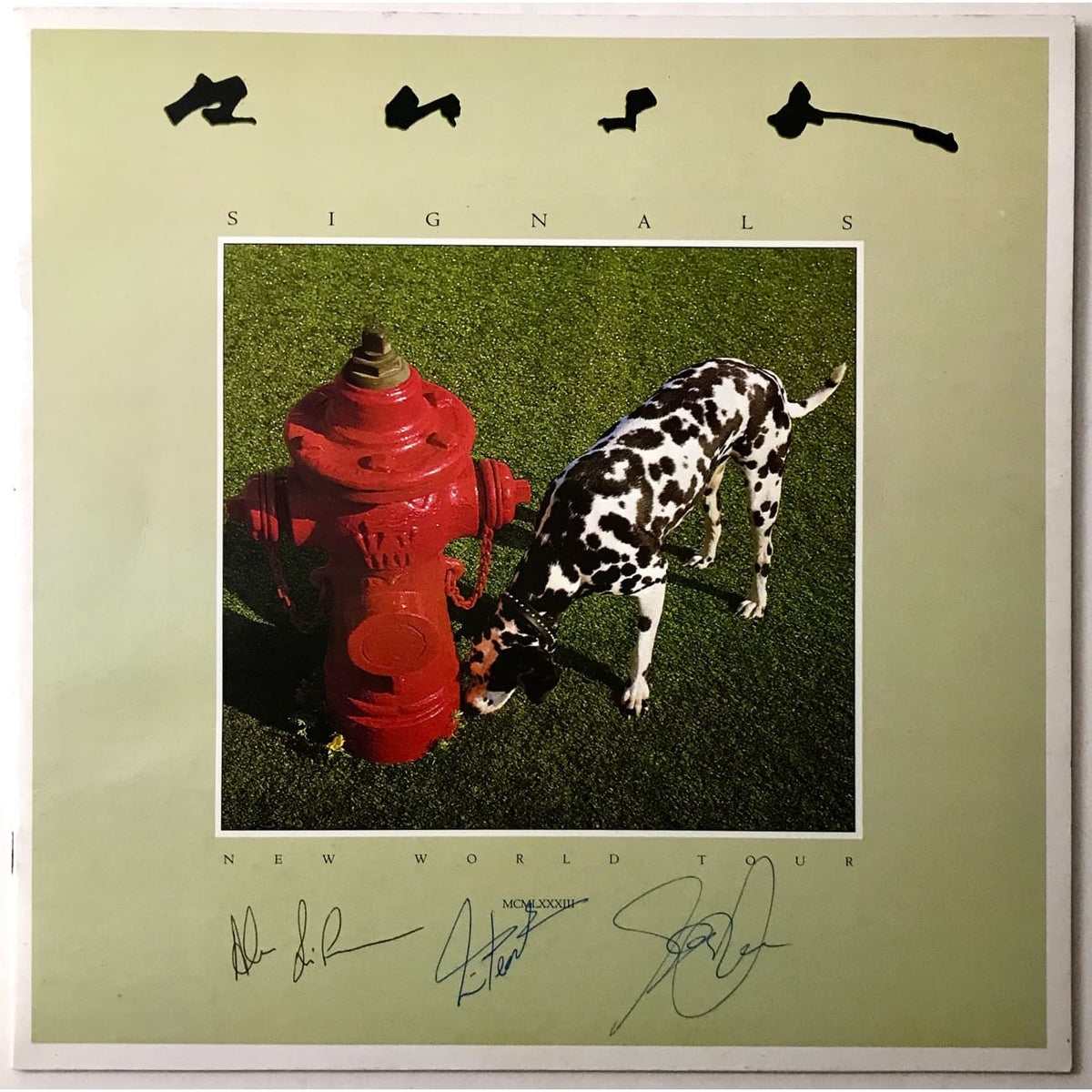 musicgoldmine.com - Rush Signals Concert Program Signed by Geddy Lee ...