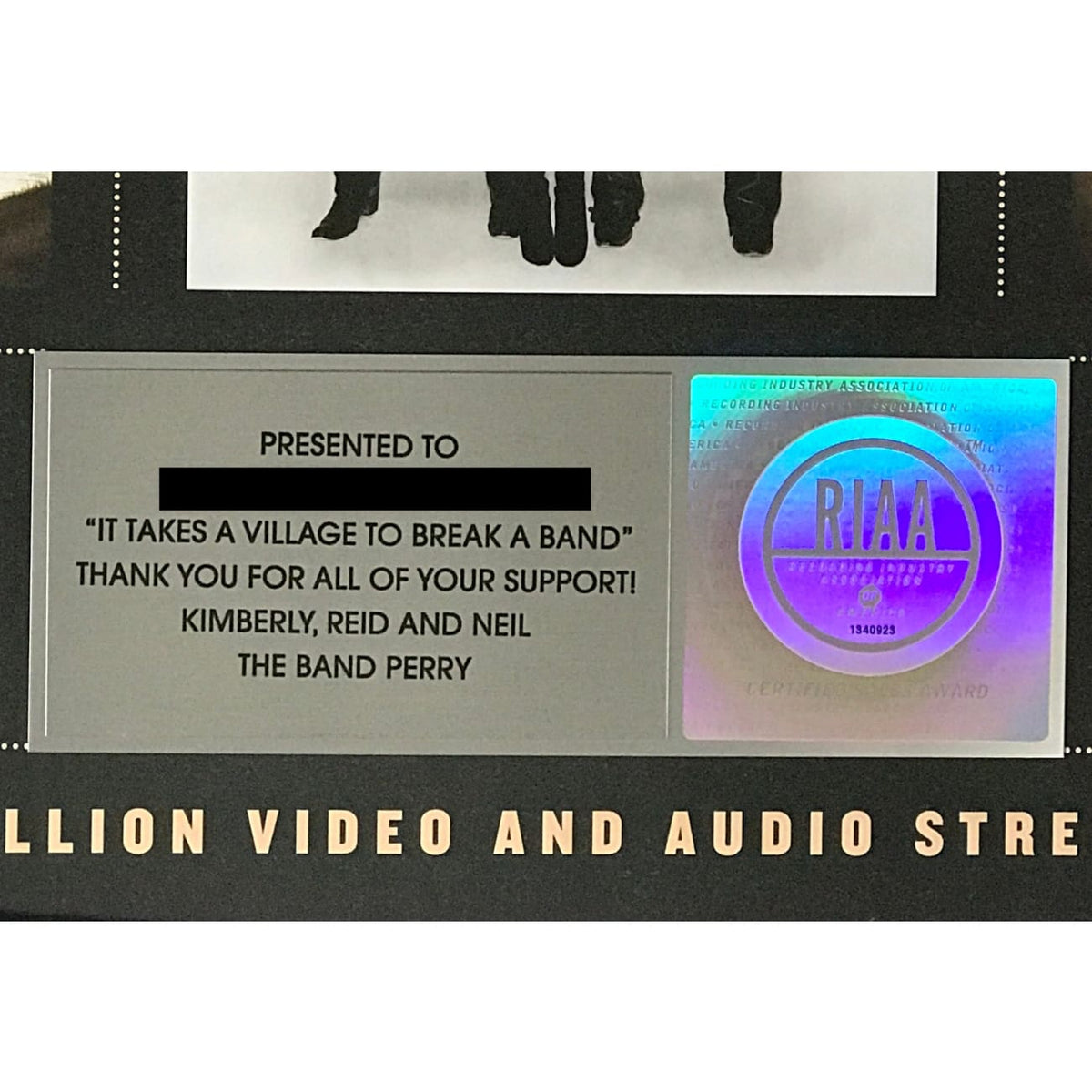 musicgoldmine.com - The Band Perry RIAA Multi-Platinum Combo Award ...