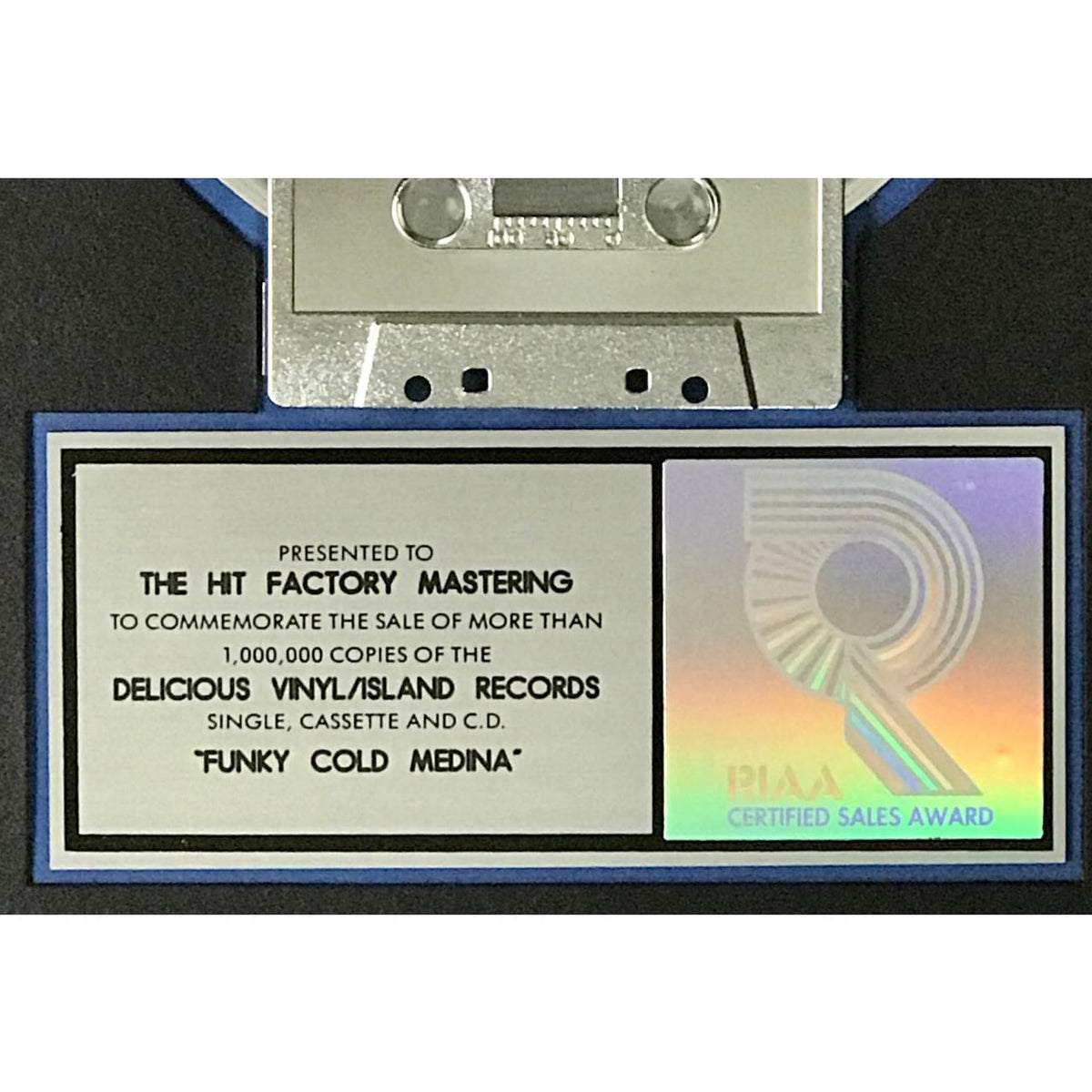 musicgoldmine.com - Tone Lōc "Funky Cold Medina" RIAA Platinum Single ...