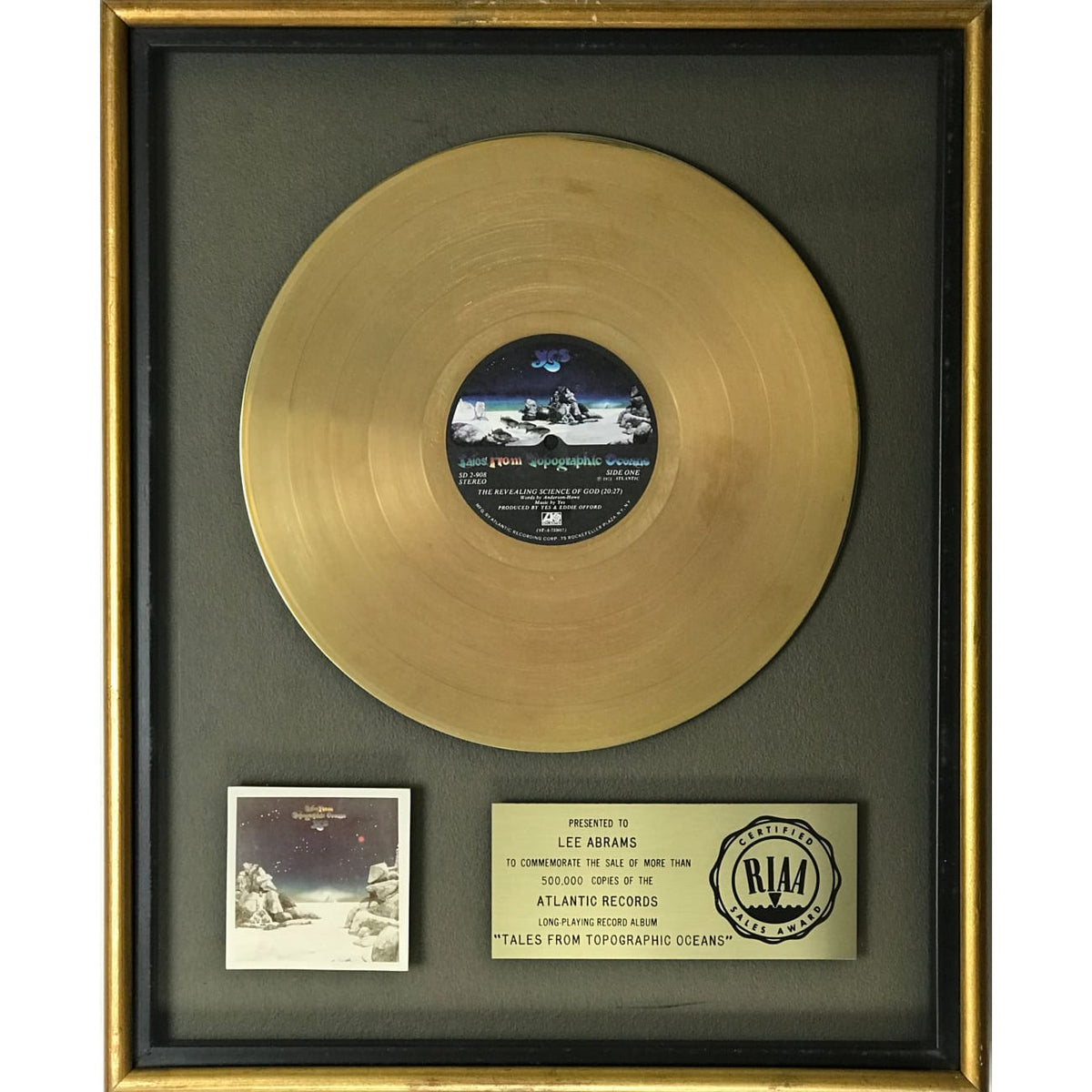 musicgoldmine.com - Yes Tales From Topographic Oceans RIAA Gold Album ...