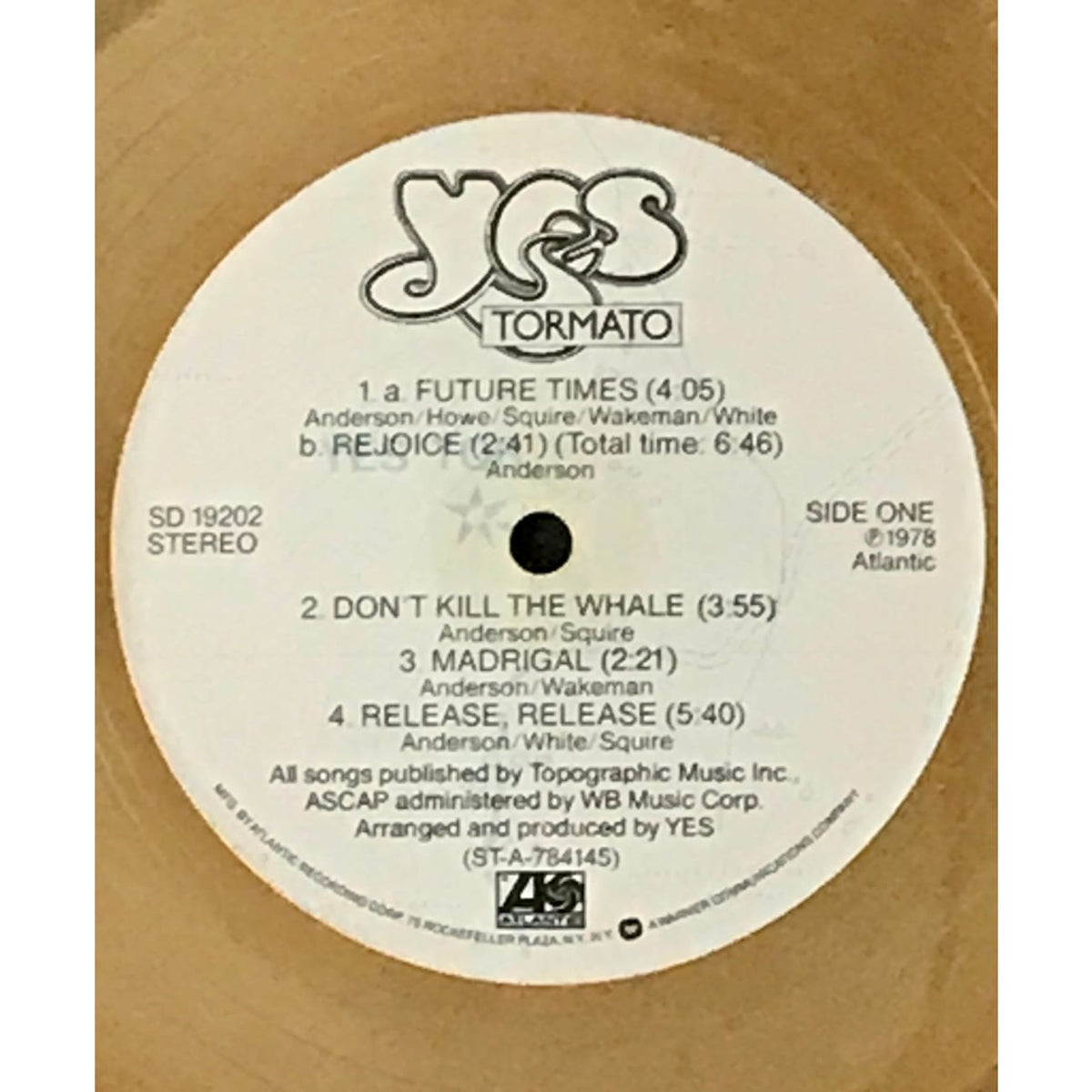 musicgoldmine.com - Yes Tormato RIAA Gold Album Award – MusicGoldmine.com