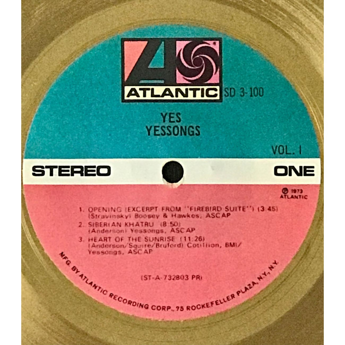 musicgoldmine.com - Yes Yessongs RIAA Gold Album Award – MusicGoldmine.com