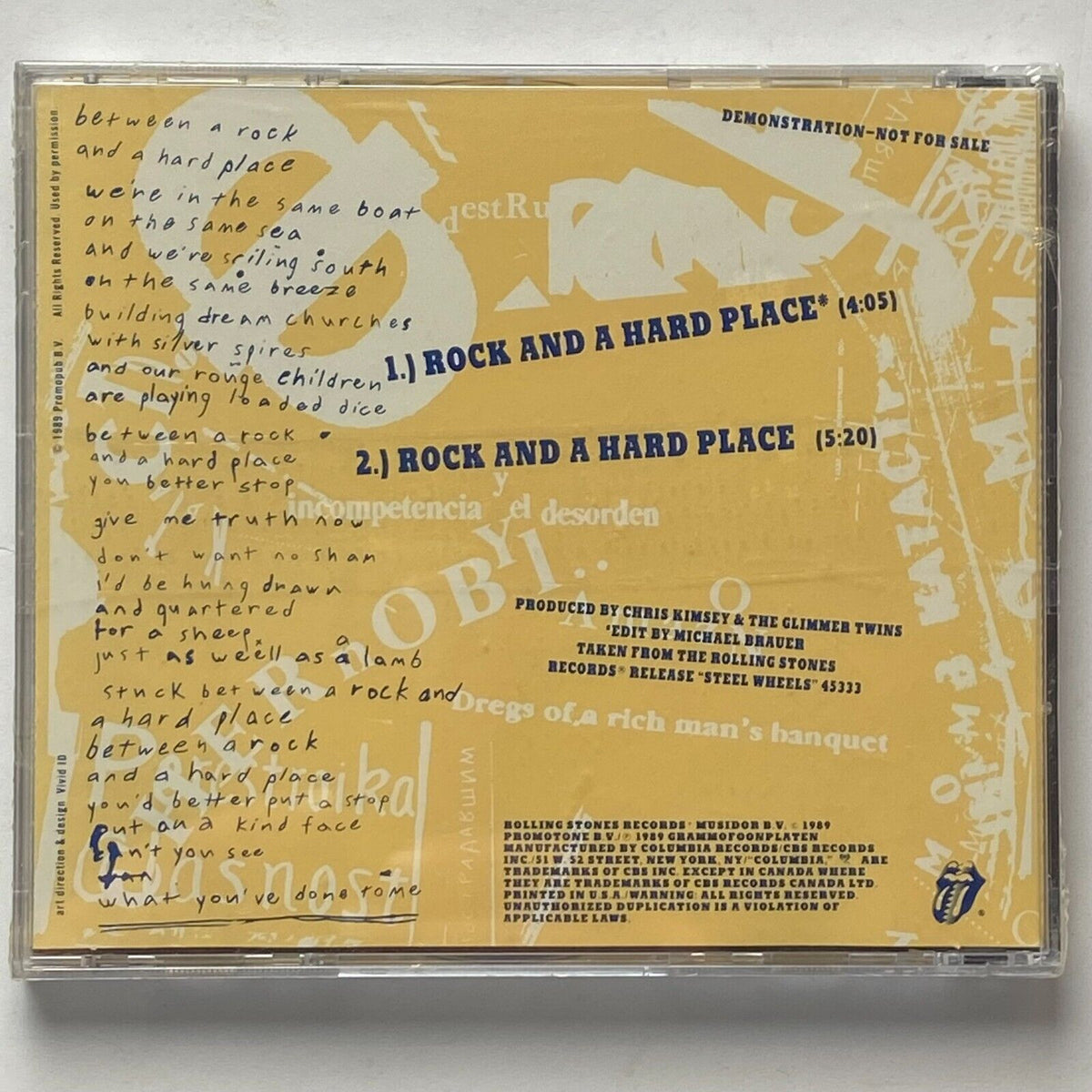 Rolling Stones CD Single Rock And A Hard Place Sealed Promo 1989 ...