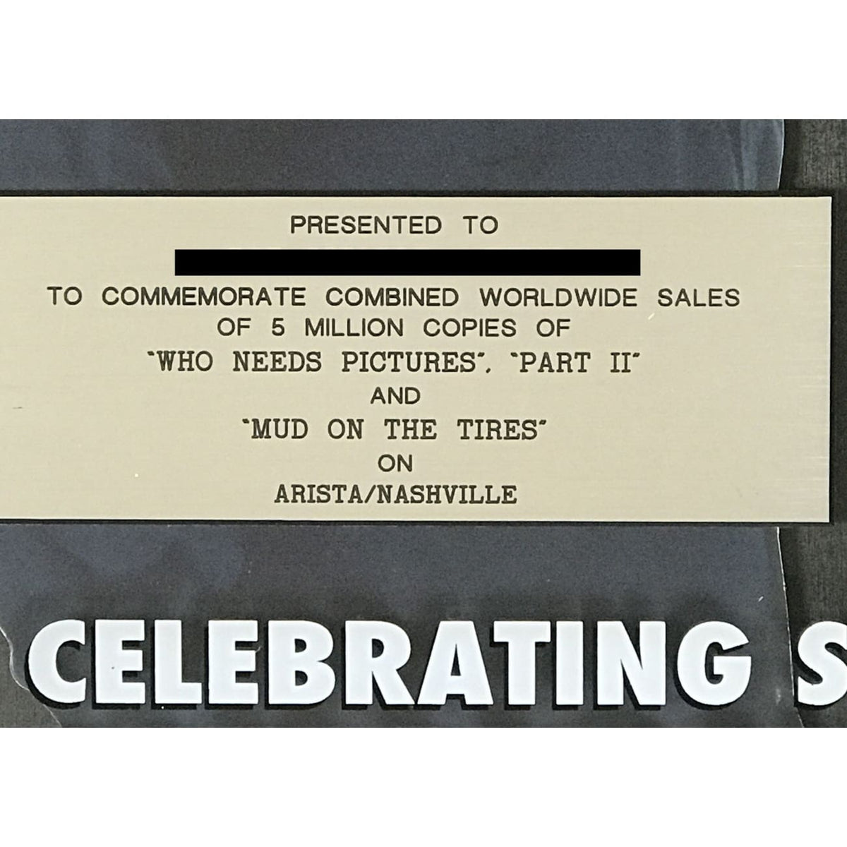 Brad Paisley 5x Platinum Multi Album Arista Label Award – MusicGoldmine.com