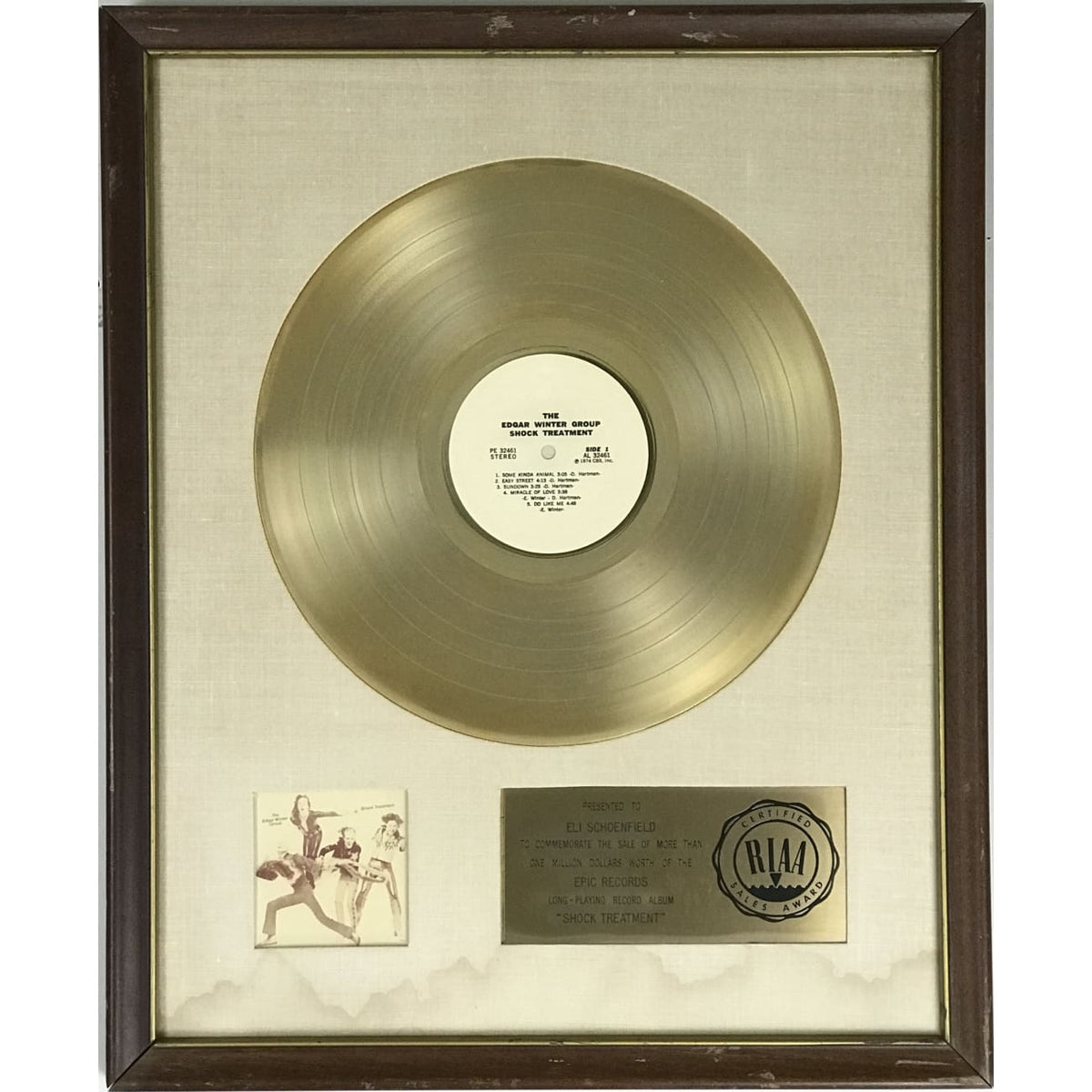 musicgoldmine.com - Edgar Winter Group Shock Treatment RIAA Gold LP ...