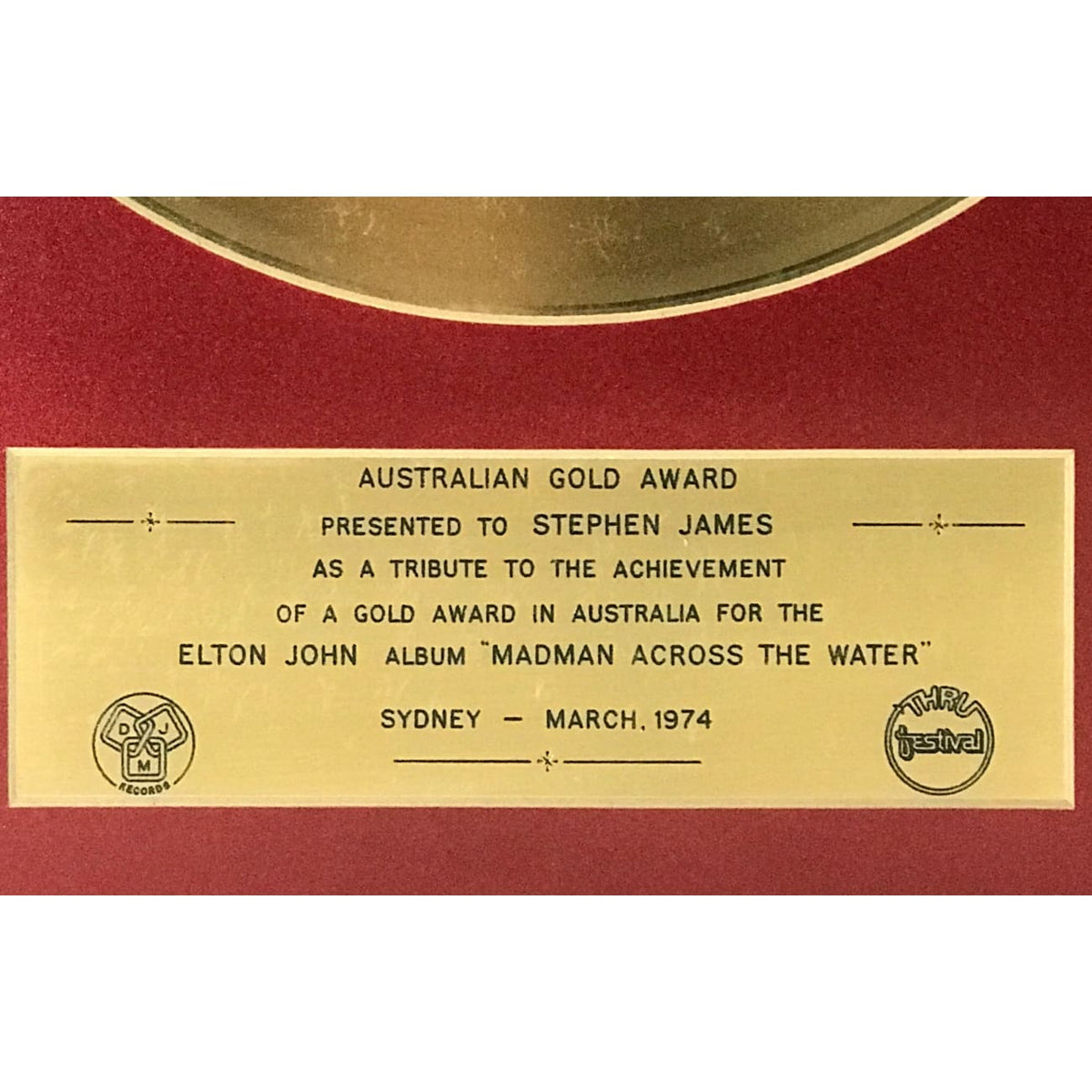 musicgoldmine.com - Elton John Madman Across The Water 1974 Australian ...