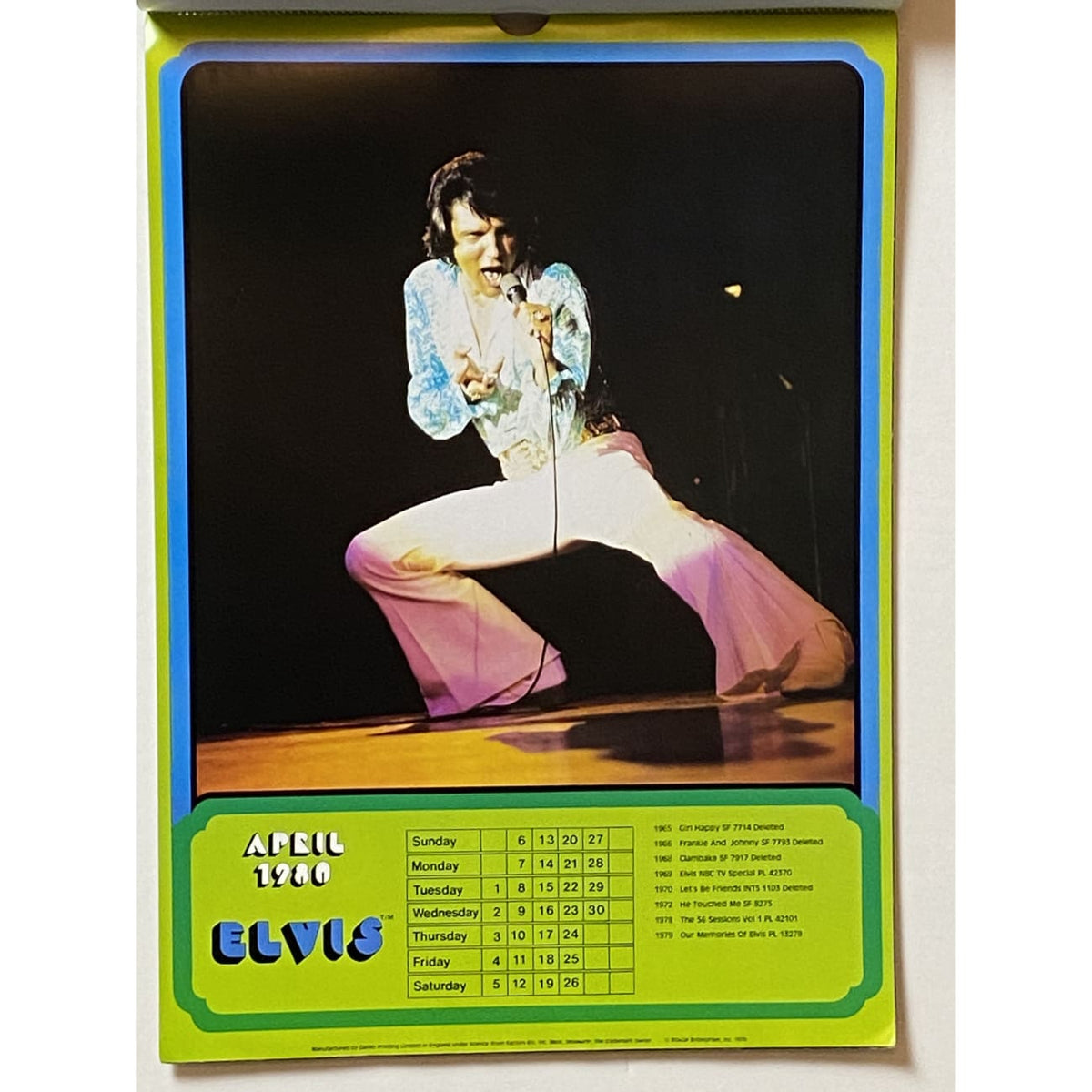 musicgoldmine.com - Elvis 1980 Calendar – MusicGoldmine.com