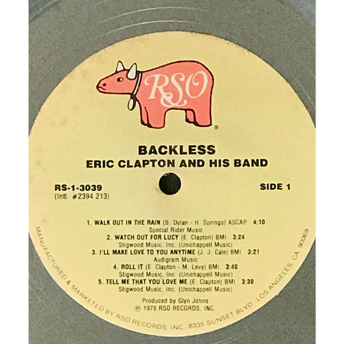 musicgoldmine.com - Eric Clapton Backless RIAA Platinum Album Award – MusicGoldmine.com