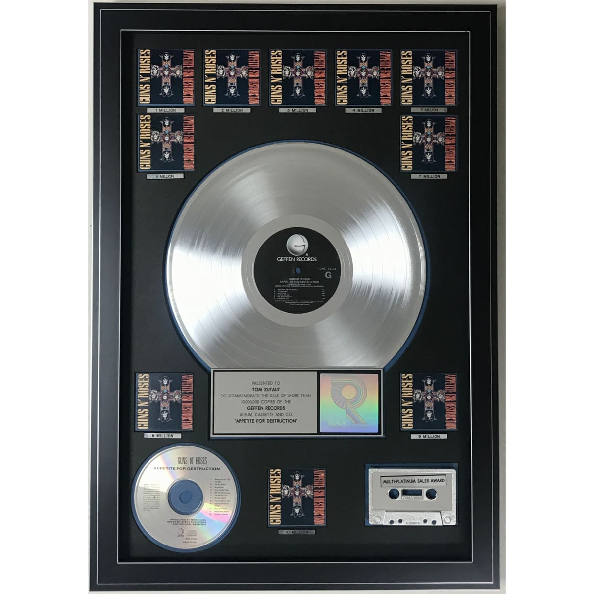 musicgoldmine.com - Guns N’ Roses Appetite For Destruction RIAA 10x ...