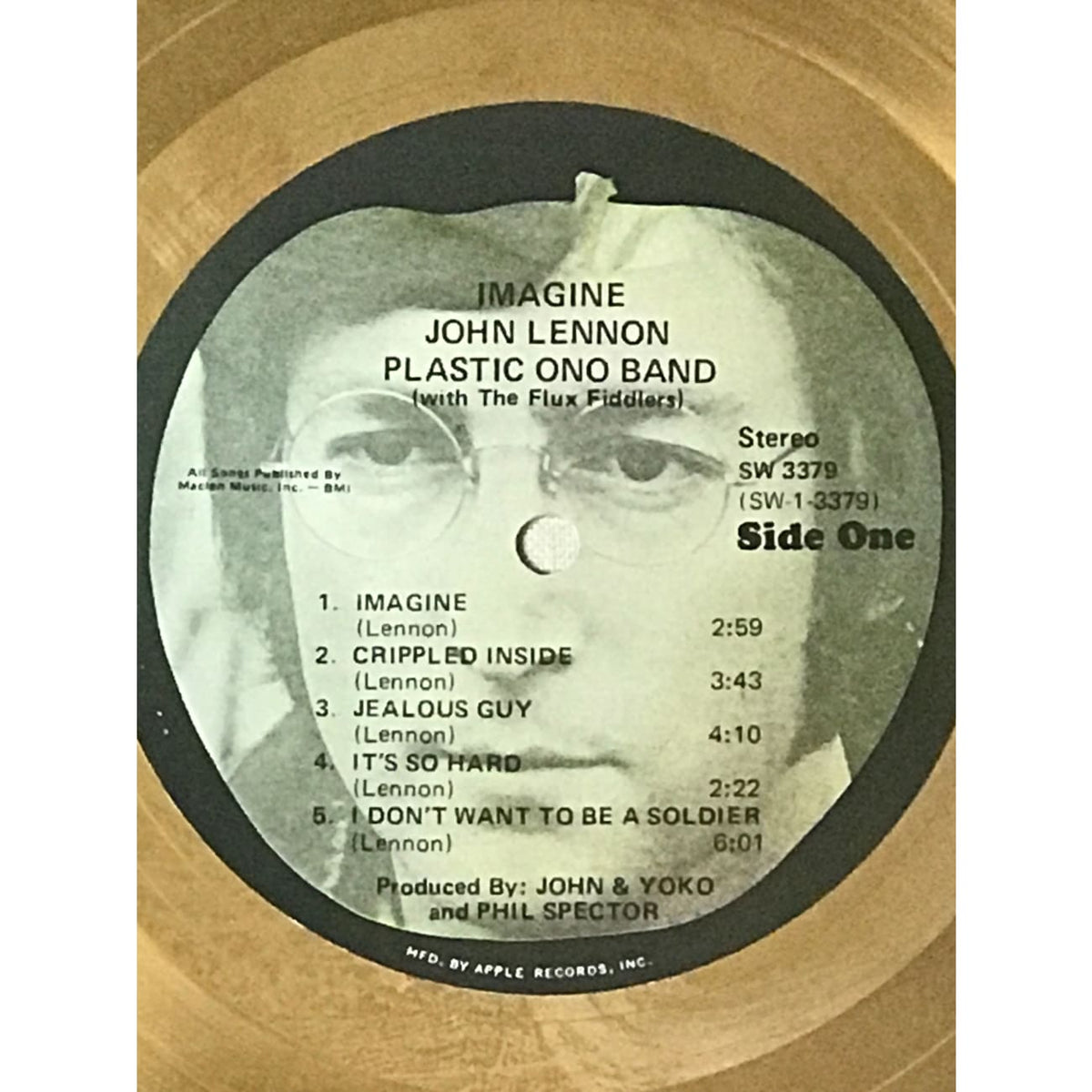musicgoldmine.com - John Lennon Imagine RIAA White Matte Gold LP Award ...